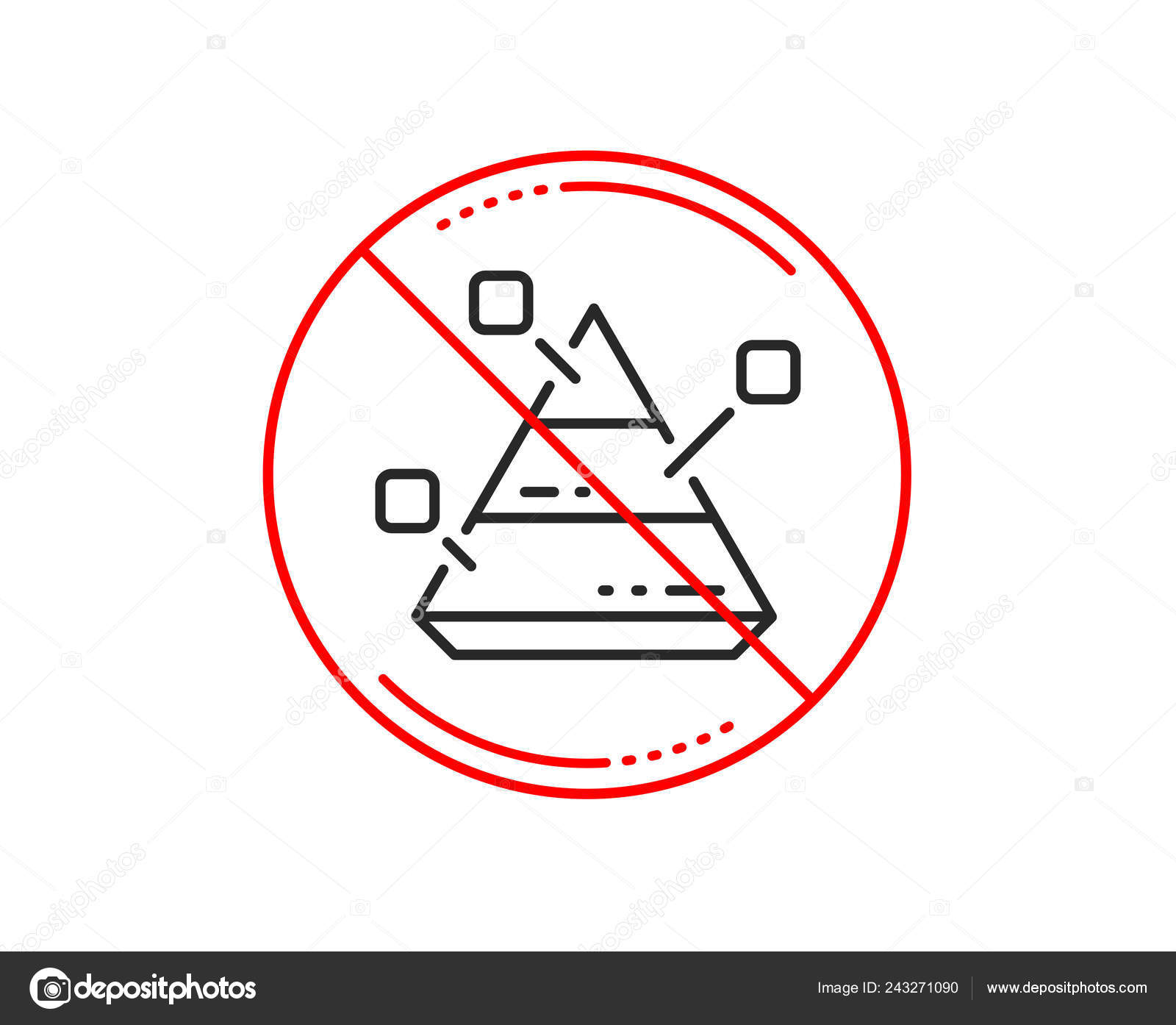 Stop Sign Pyramid Chart Line Icon Analytics Graph Sign Market Stock ...