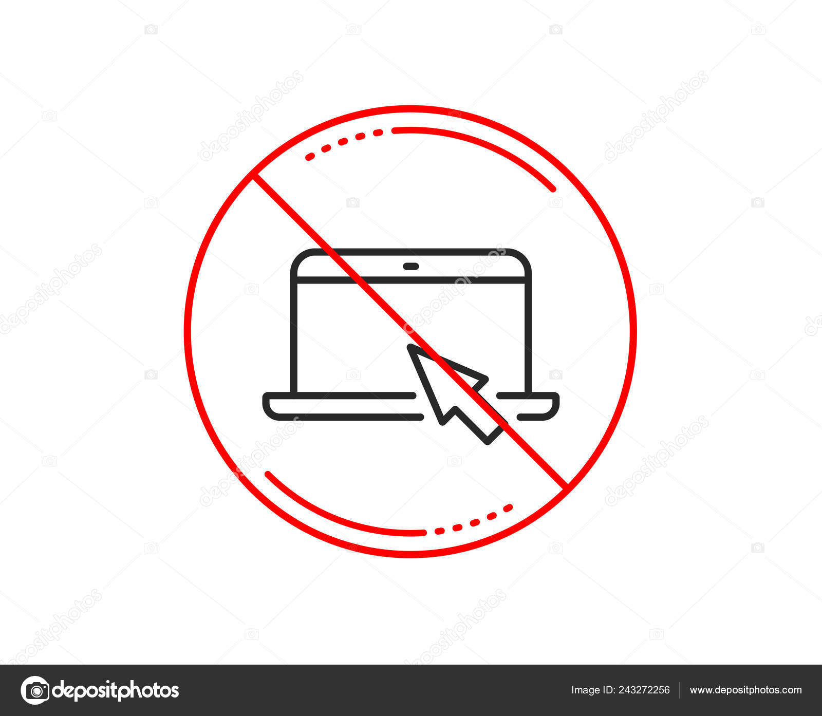 Stop Sign Laptop Computer Icon Notebook Mouse Cursor Sign Portable ...