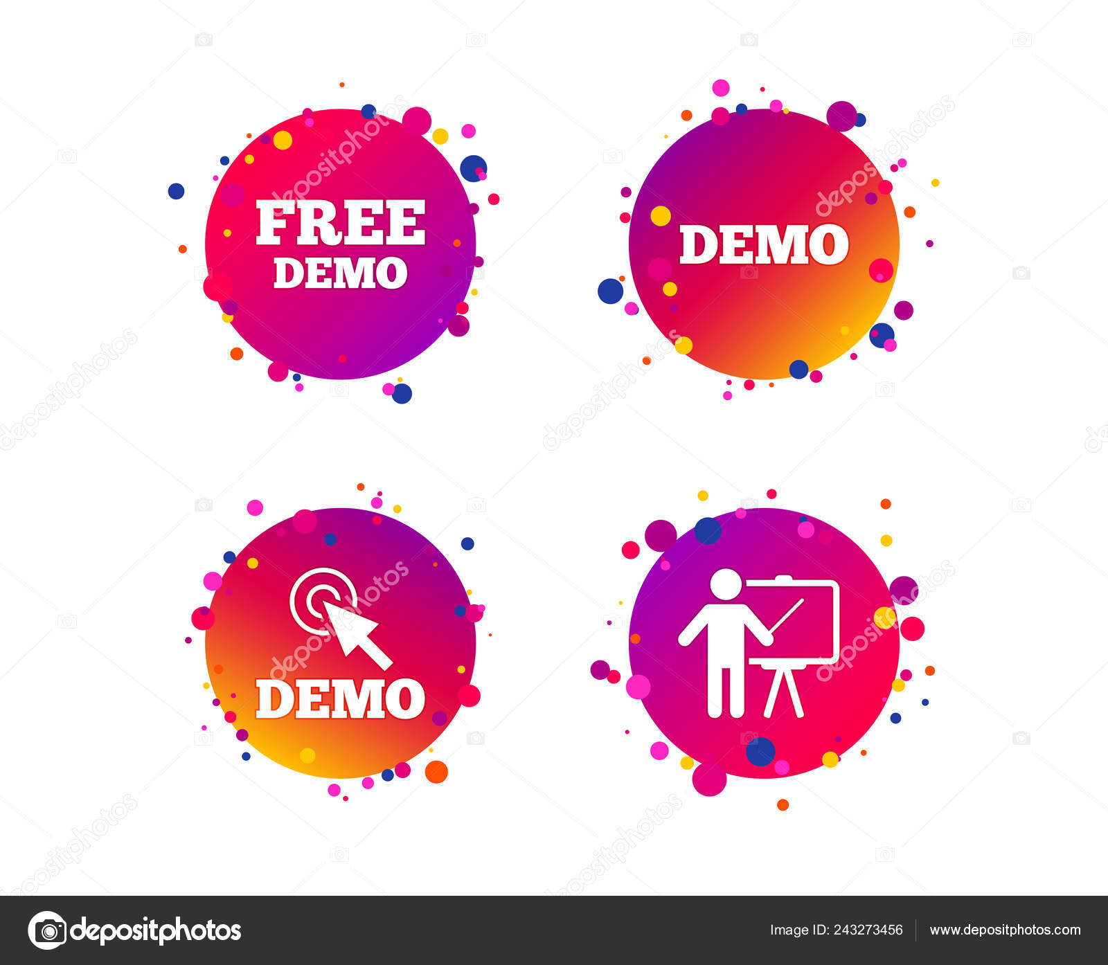 Demo Cursor Icon Presentation Billboard Sign Man Standing Pointer ...