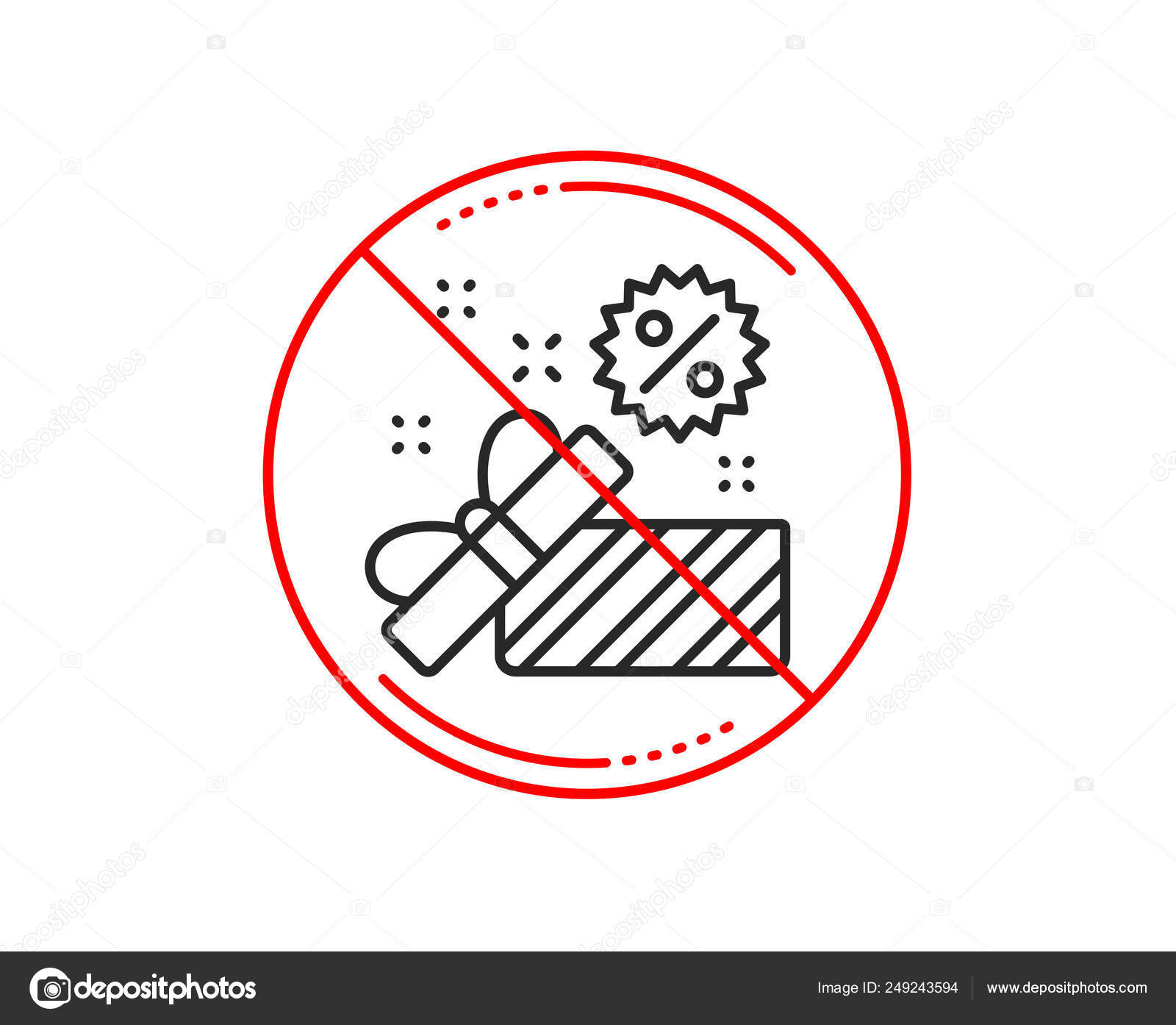Stop Sign Sale Gift Box Line Icon Shopping Discounts Sign Stock Vector ...