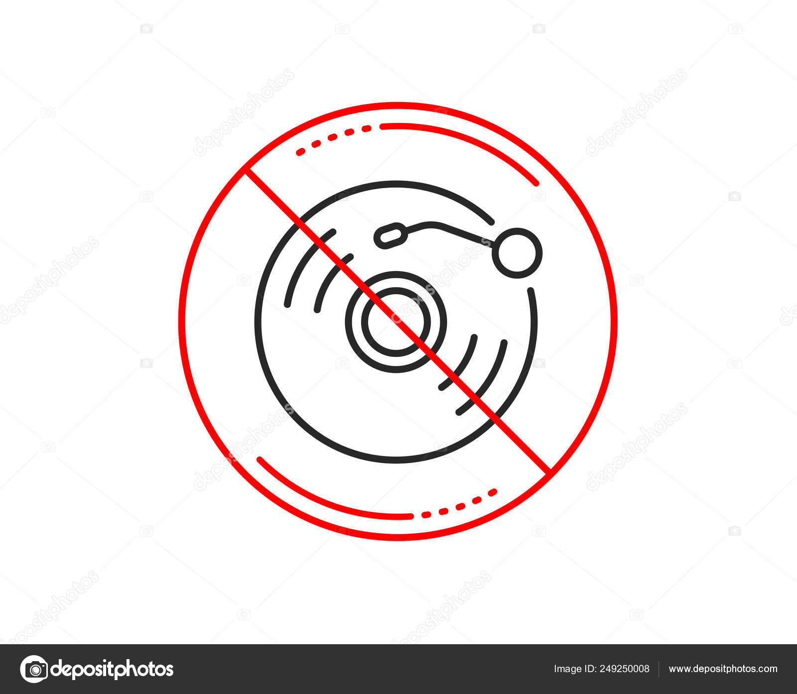 Stop Sign Vinyl Record Line Icon Music Sound Sign Musical Stock Vector ...