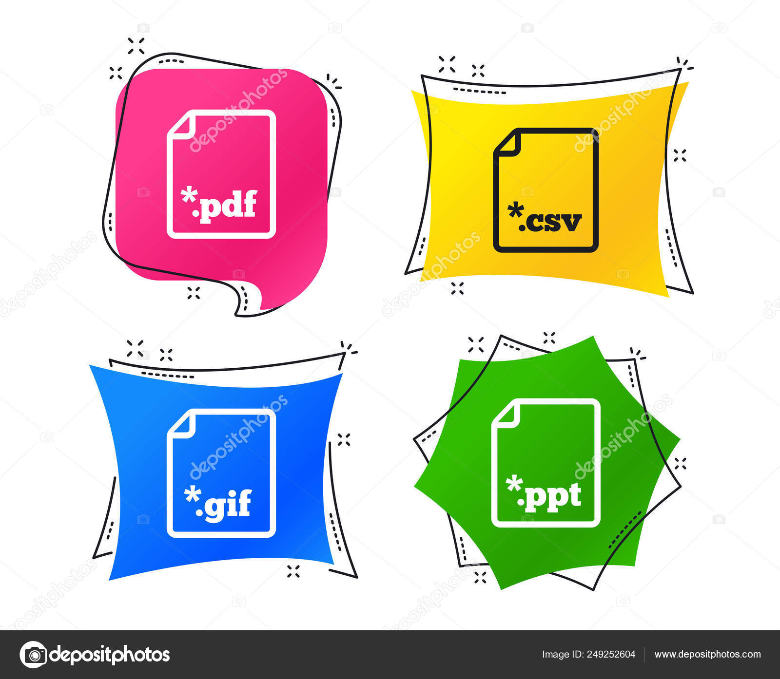 Descargar Iconos Documentos Extensión Archivo Símbolos Carteles ...