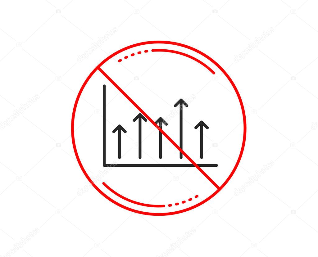 No o señal de stop. Icono de línea de gráfico de crecimiento. Signo ...