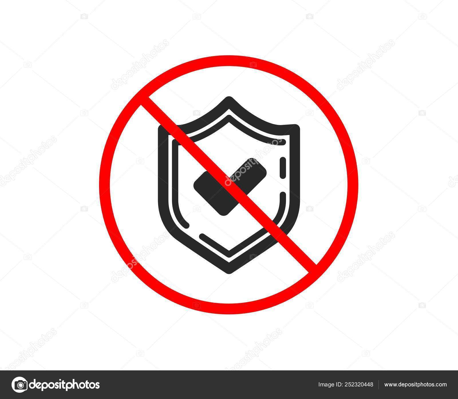 Stop Check Mark Icon Accepted Approve Sign Tick Shield Symbol — Stock ...