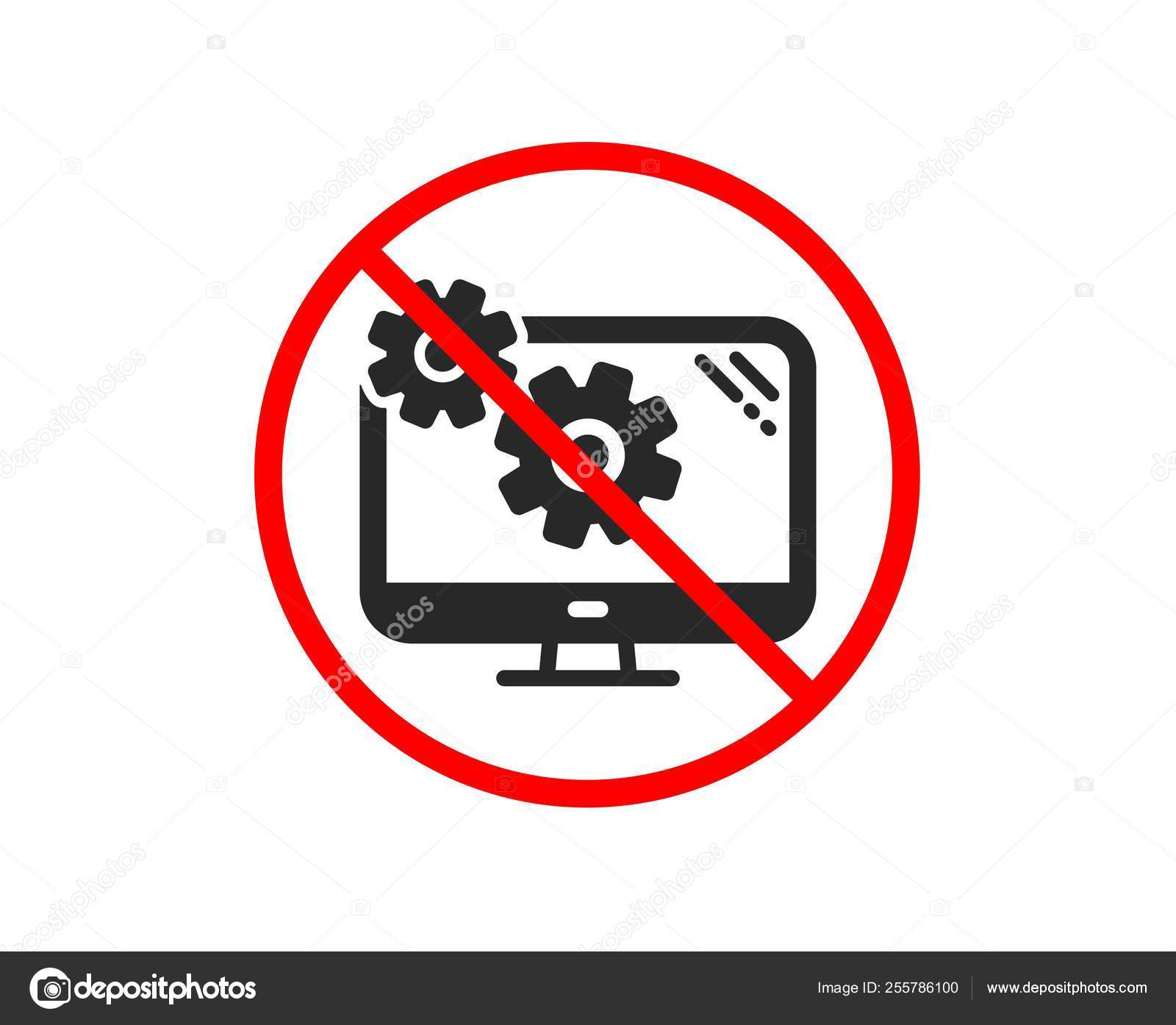 Stop Settings Icon Cogwheel Engineering Tool Sign Cog Gear Symbol Stock ...