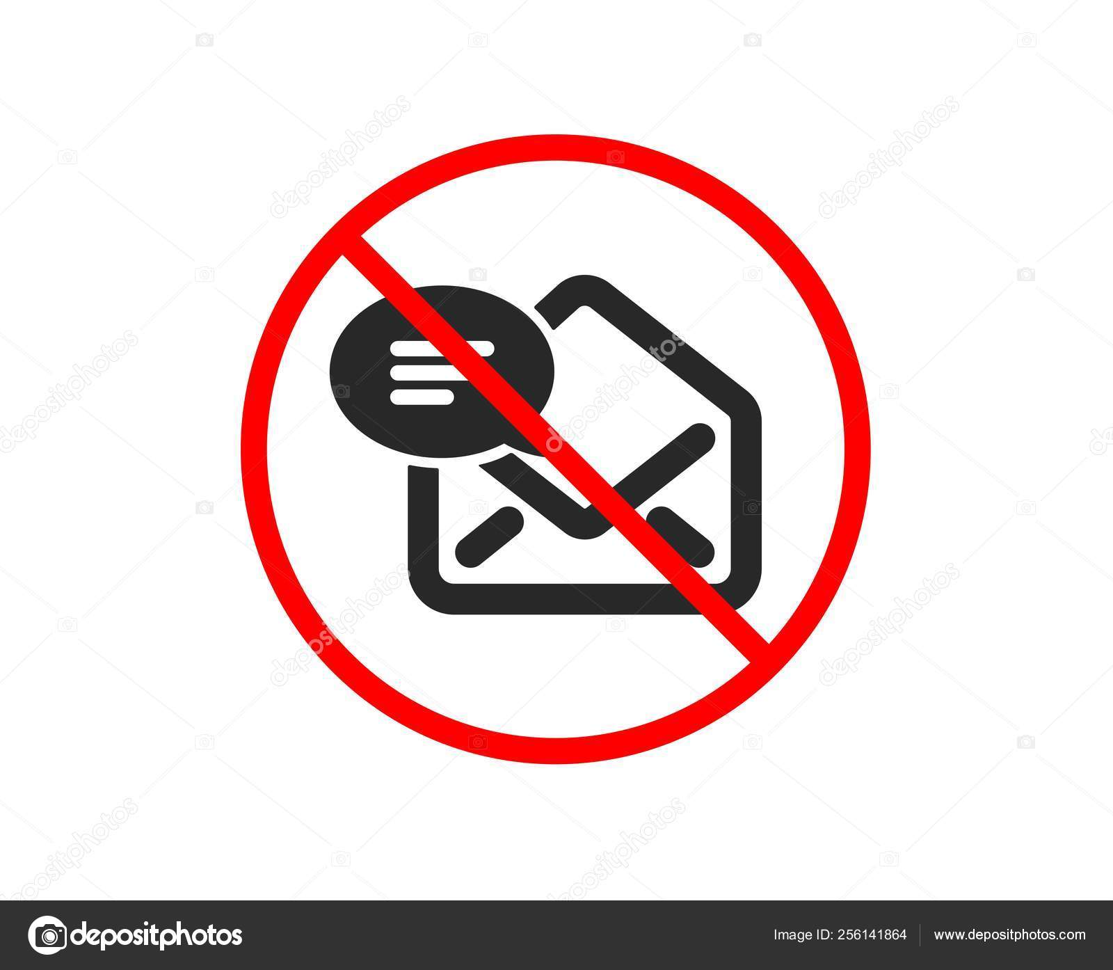 Stop New Mail Icon Message Correspondence Sign Mail Symbol Prohibited ...