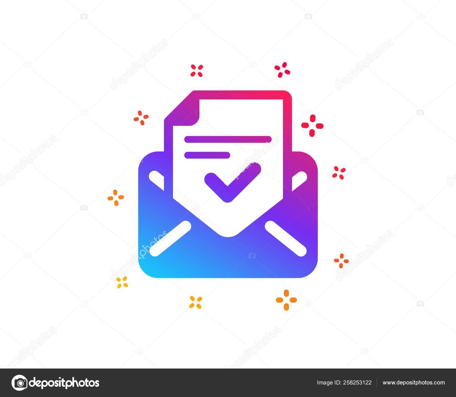 Approved mail icon. Accepted or confirmed sign. Vector Stock Vector by ...