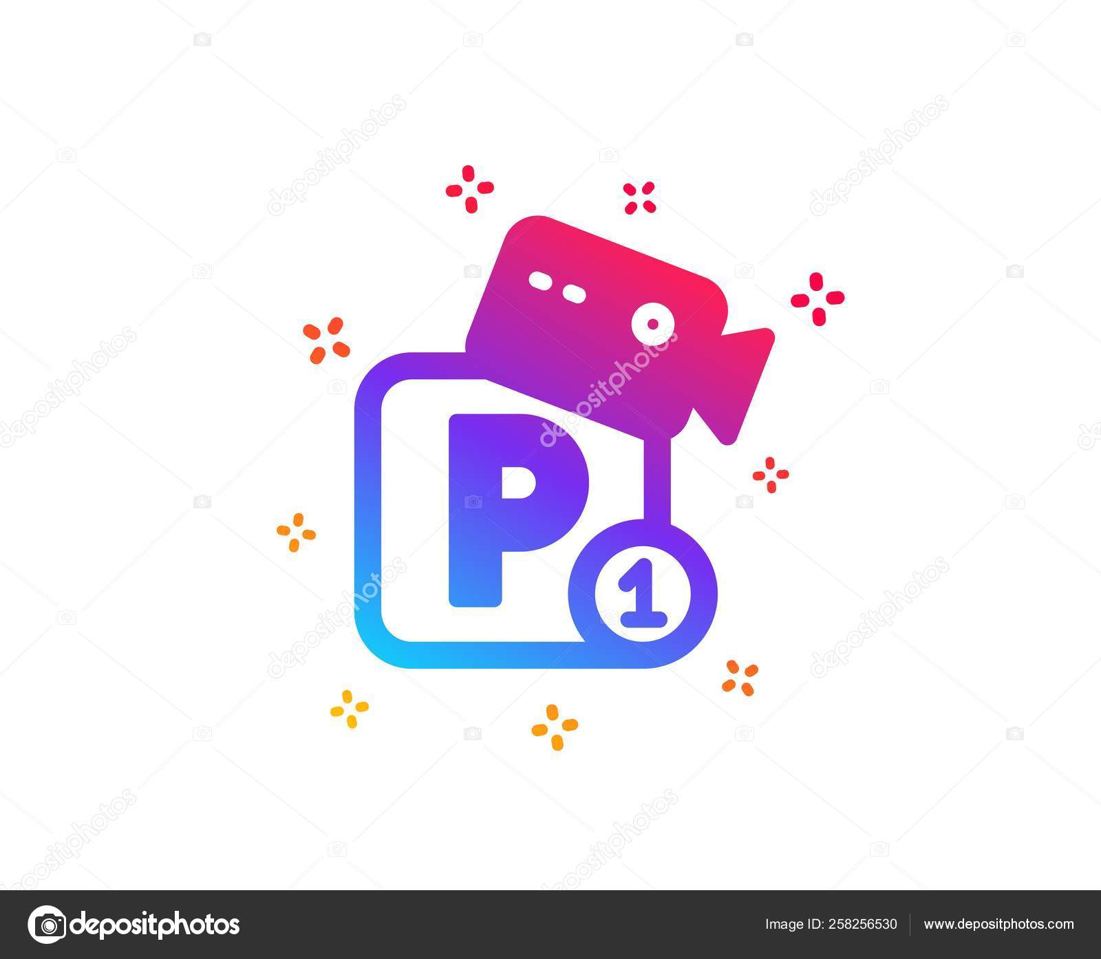 Parking with video monitoring icon. Car park sign. Vector Stock Vector ...