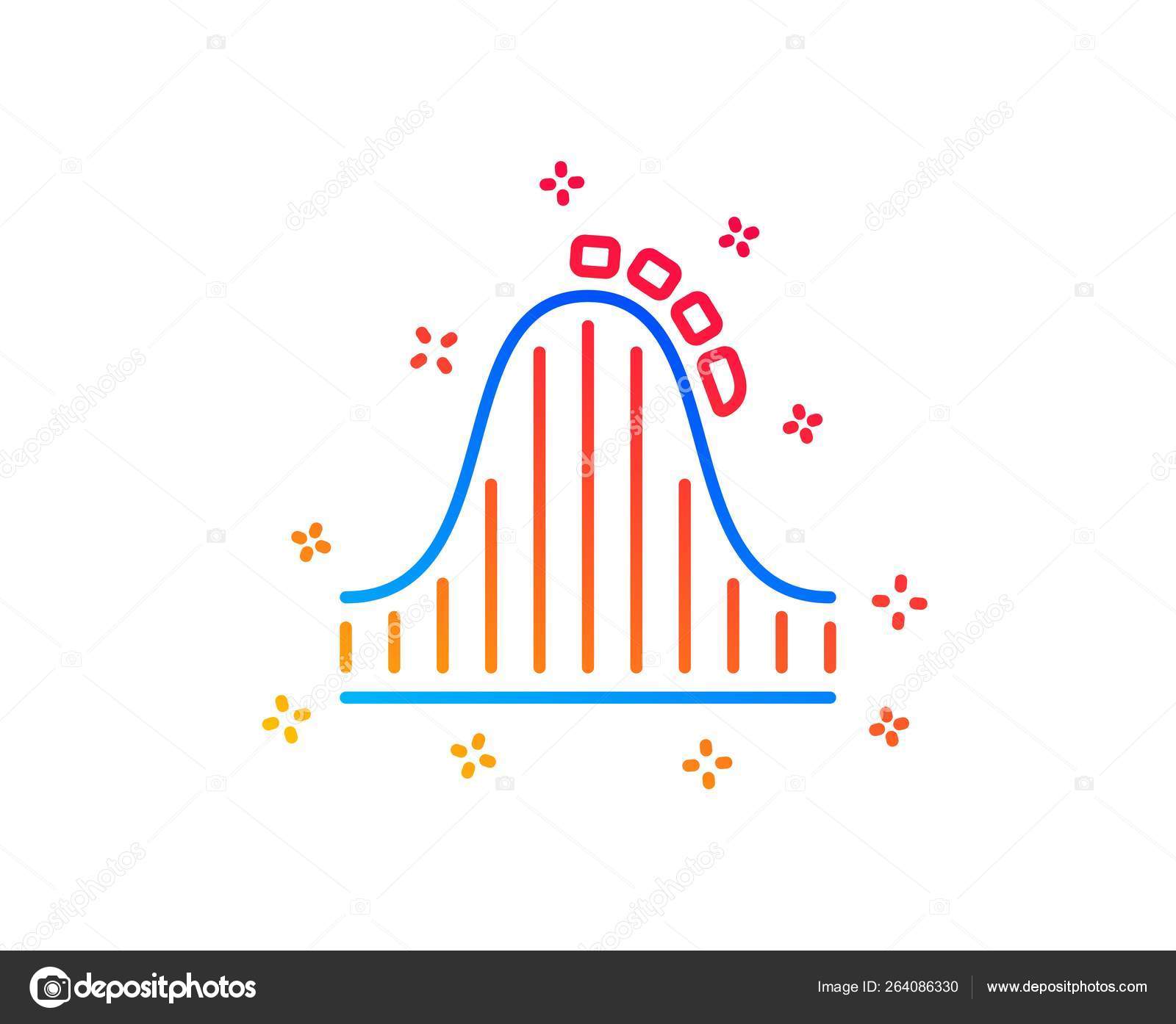 Roller Coaster Line Icon Amusement Park Sign Carousels Symbol Gradient ...