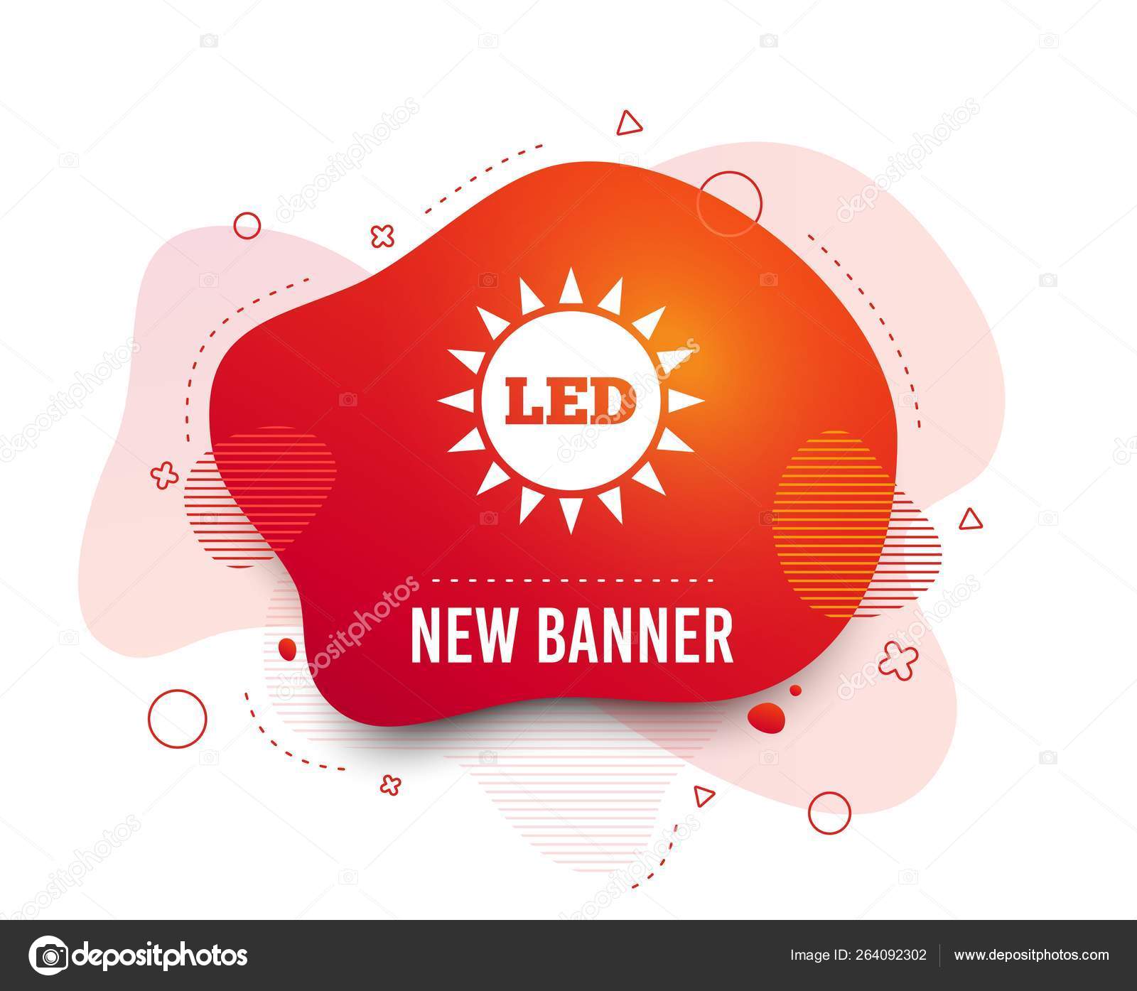 Fluid Badge Led Light Sun Icon Energy Symbol Abstract Shape Stock ...