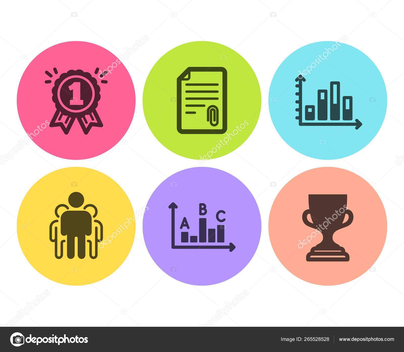 Group Diagram Graph Survey Results Icons Simple Set Attachment Reward ...