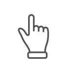 Click hand line icon. One finger palm sign. Vector Stock Vector Image by ©Blankstock #295737688