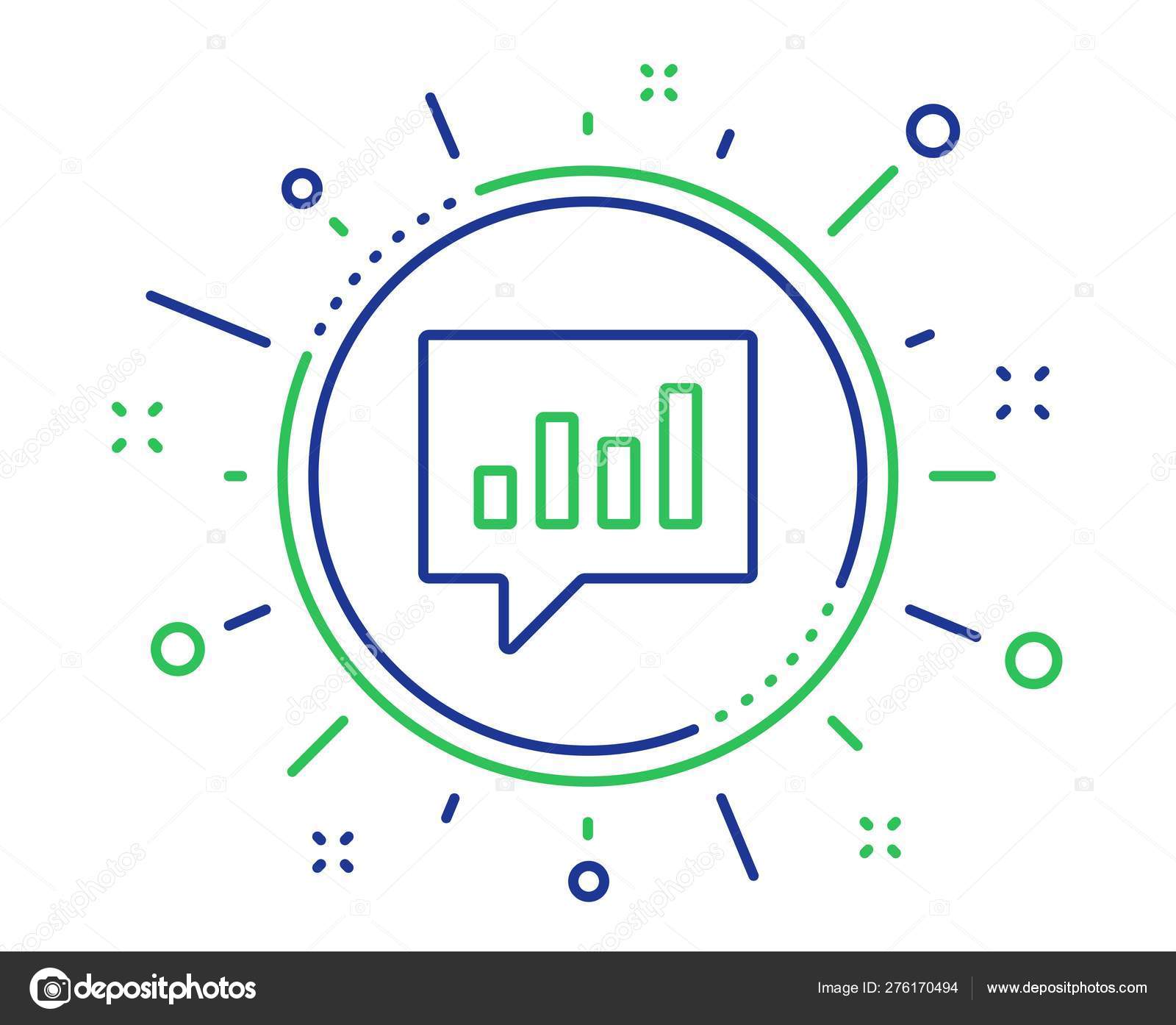 Chart line icon. Report graph in speech bubble. Vector Stock Vector Image by ©Blankstock #276170494