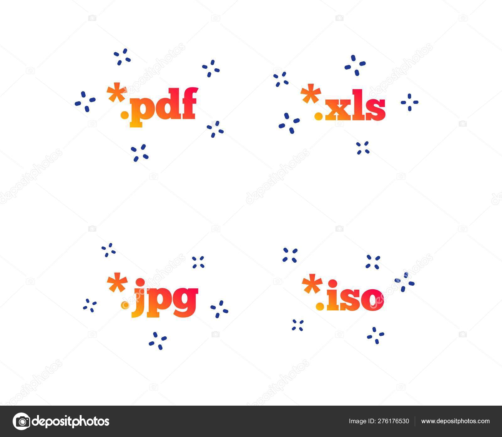 Document signs. File extensions symbols. Vector Stock Vector by ...
