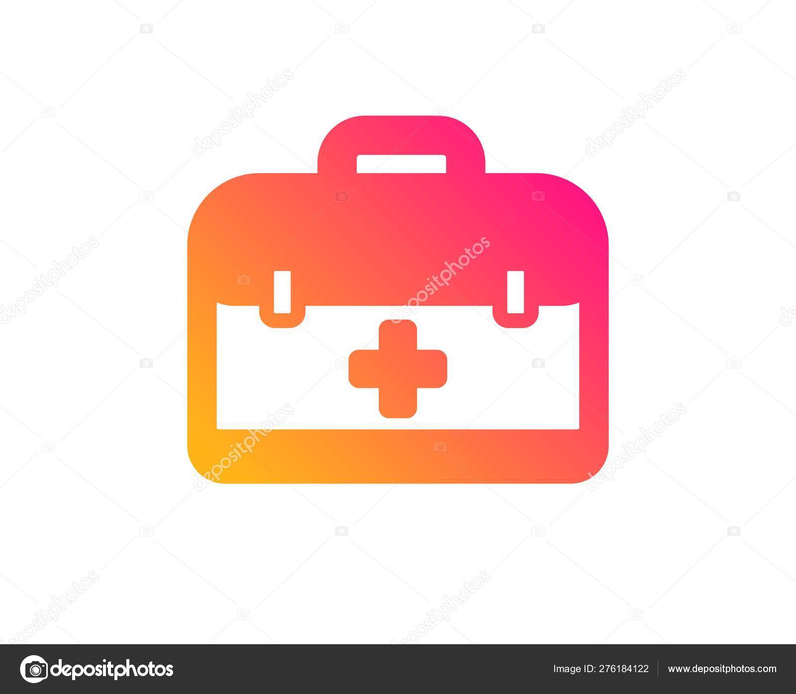 First aid kit icon. Medical case sign. Vector Stock Vector by ...