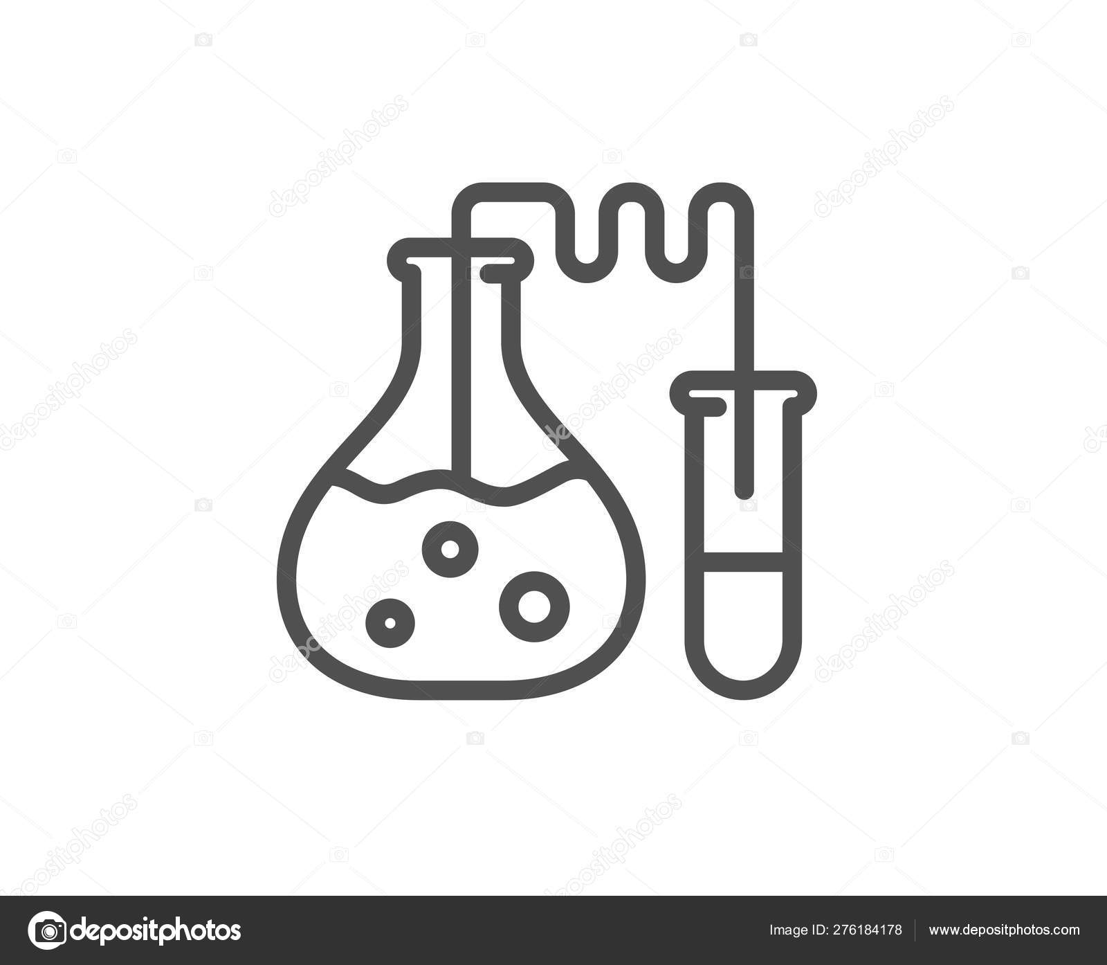 Chemistry lab line icon. Laboratory flask sign. Analysis. Vector Stock Vector Image by ...