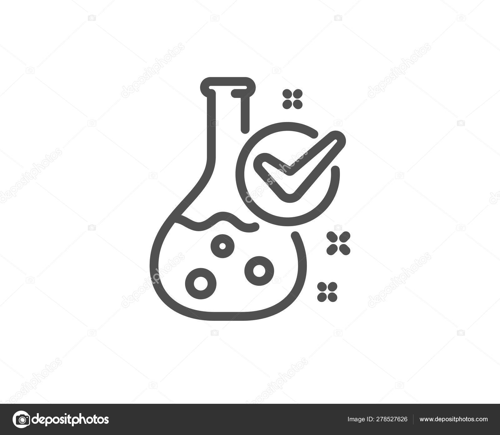 Chemistry lab line icon. Laboratory flask sign. Analysis. Vector Stock Vector Image by ...