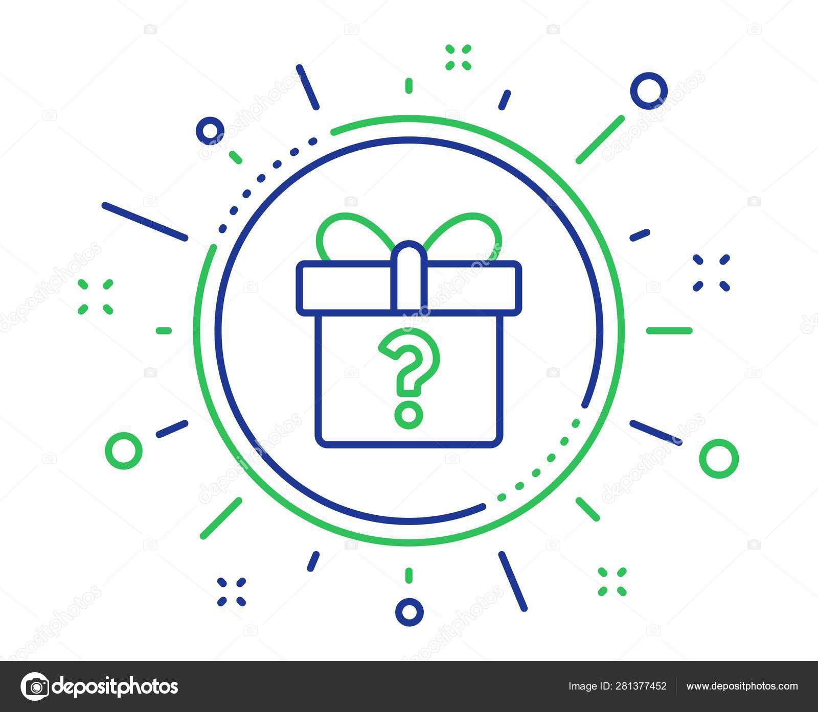 Gift box with Question mark line icon. Present. Vector Stock Vector by ...
