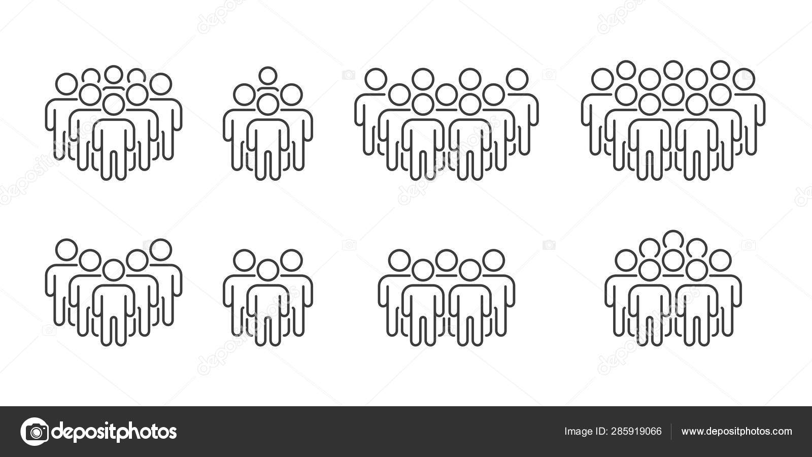 Image vectorielle Ensemble d'icônes. Signes de foule. Symbole des ...