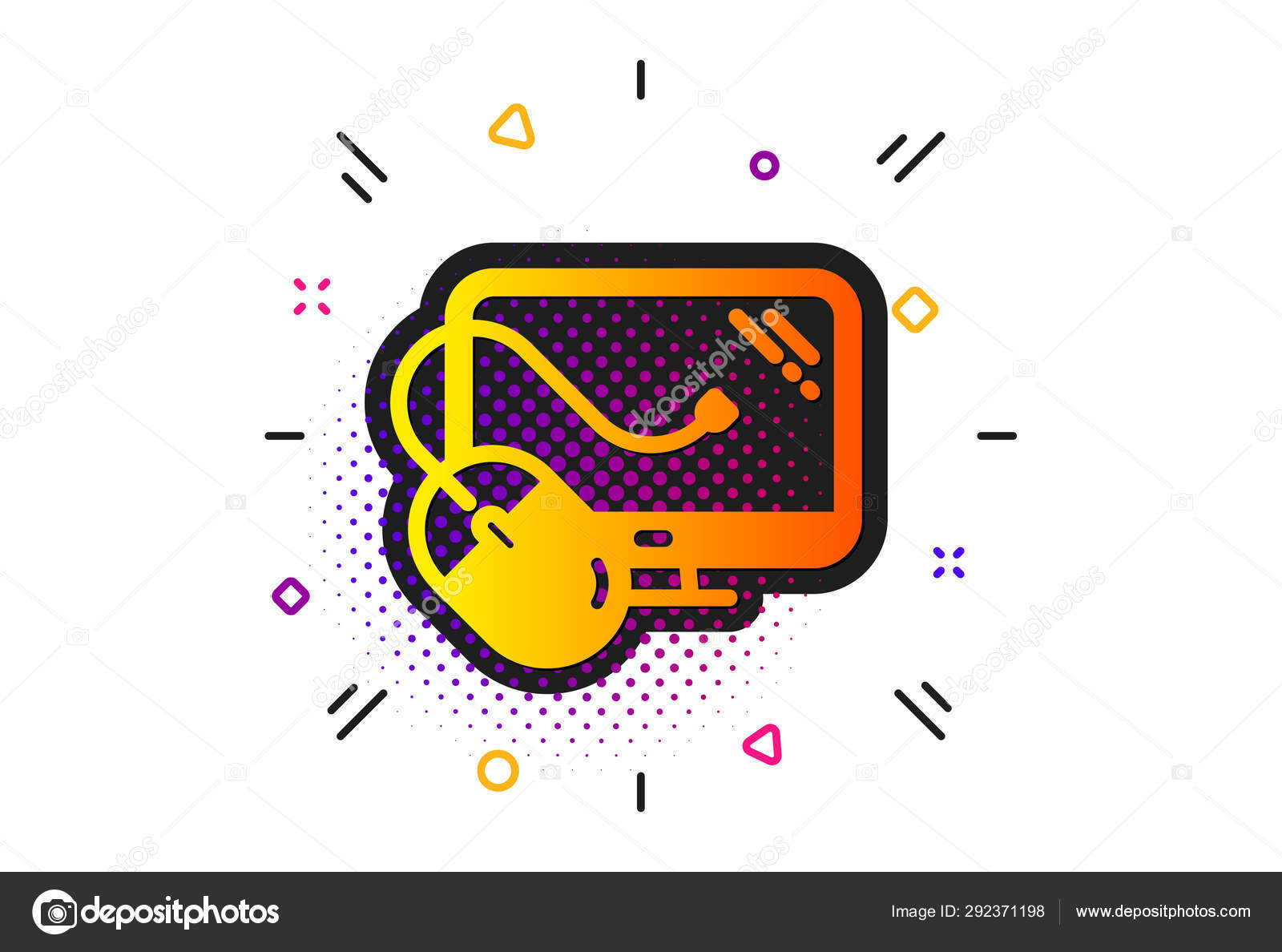 Computer icon. PC mouse component sign. Monitor symbol. Vector Stock Vector by ©Blankstock 292371198