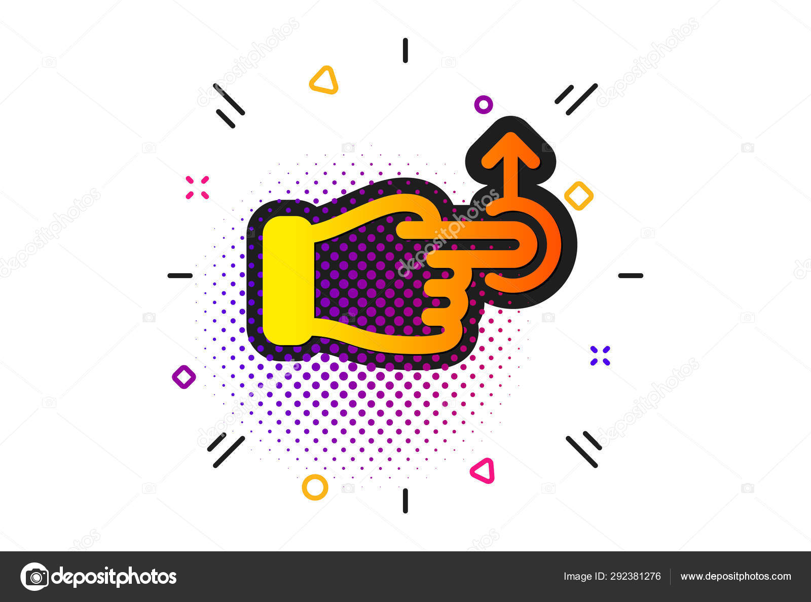 Drag drop gesture icon. Slide arrow sign. Swipe action. Vector Stock ...