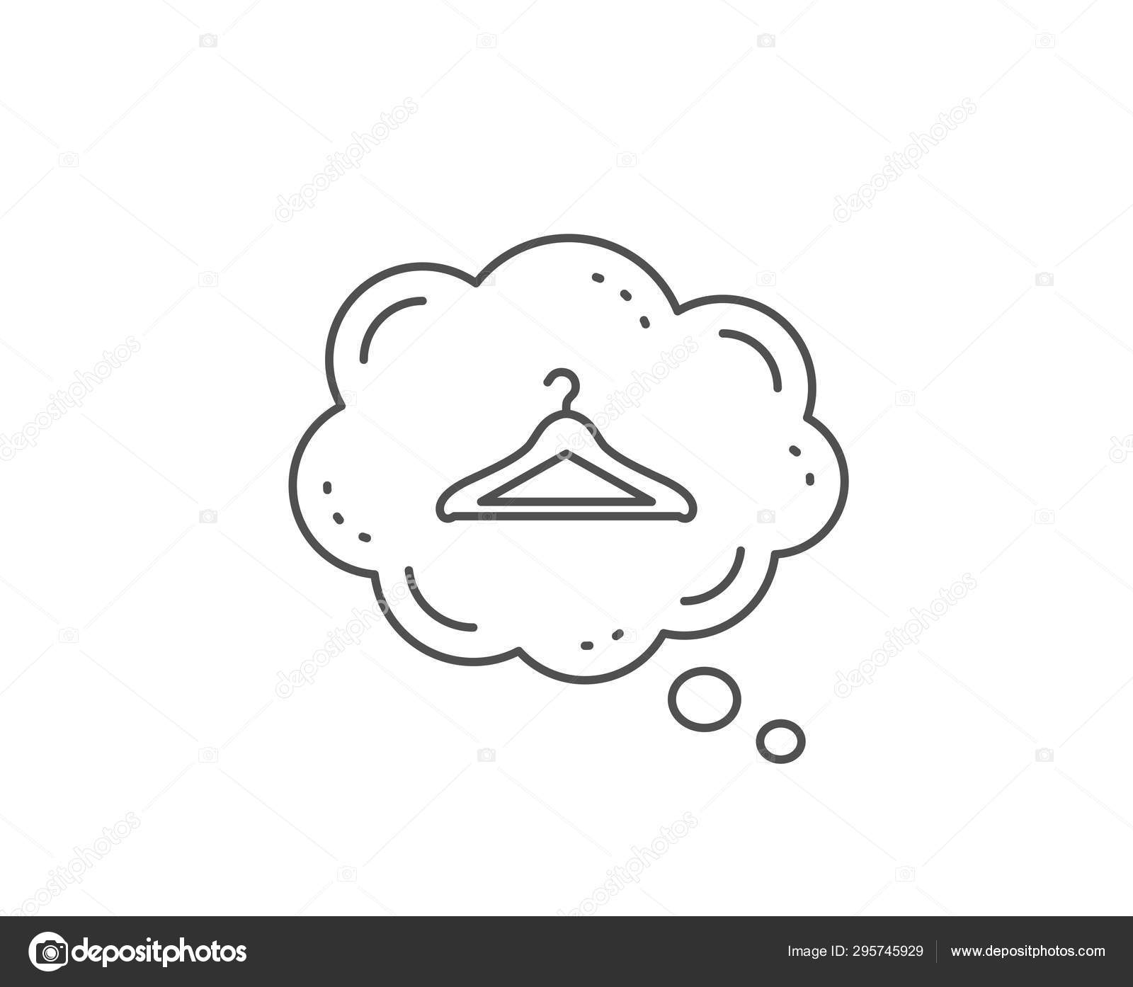 Cloakroom line icon. Hanger wardrobe sign. Vector Stock Vector by ...