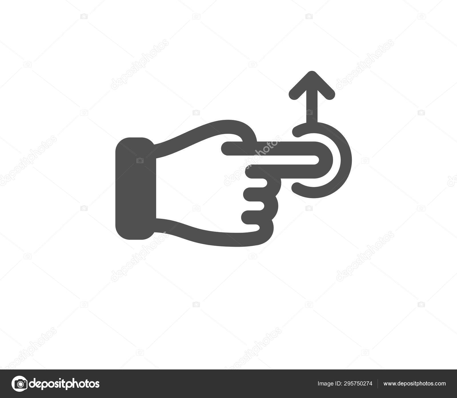 Drag drop gesture icon. Slide arrow sign. Swipe action. Vector Stock ...