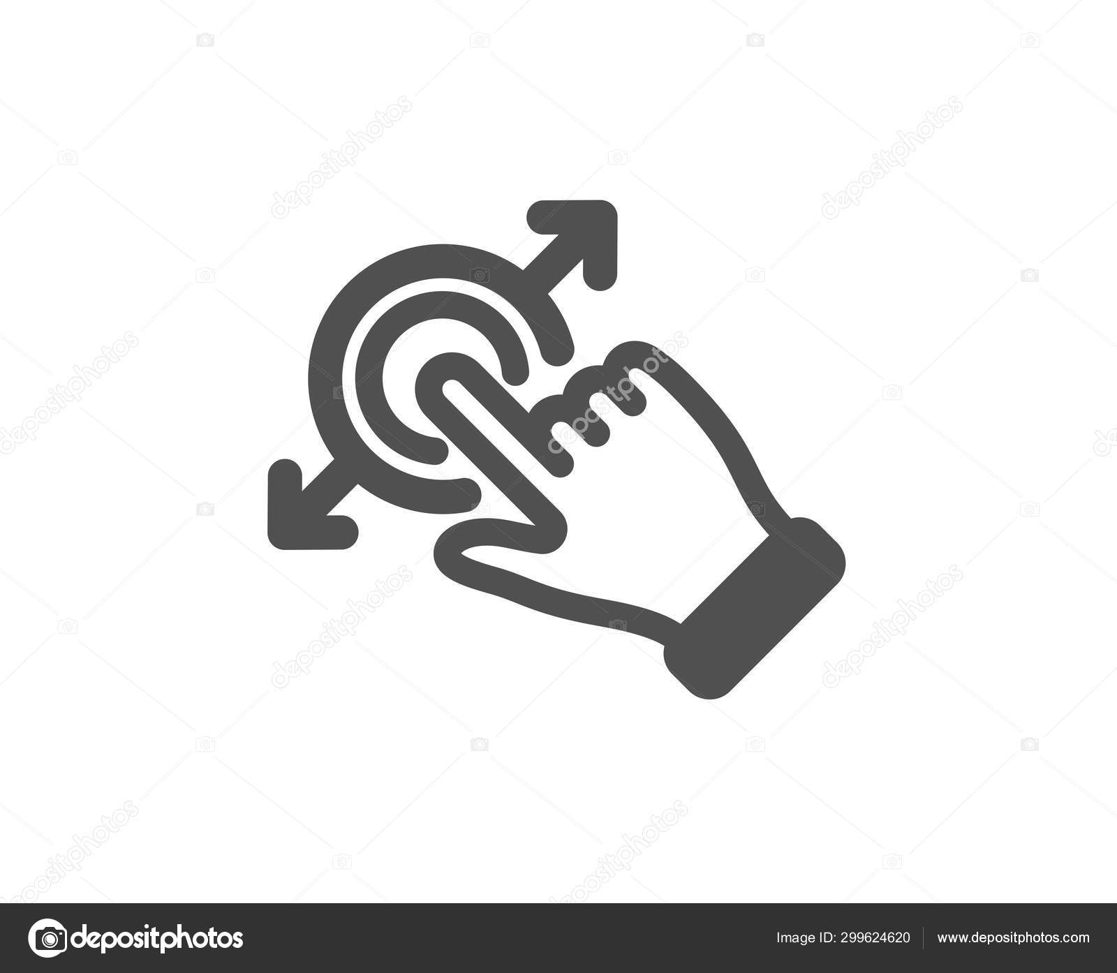 Touchscreen gesture icon. Drag and drop arrow sign. Swipe action ...
