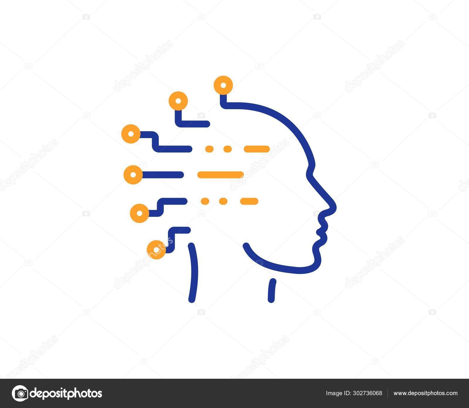 Artificial intelligence line icon. Ai head sign. Vector Stock ... Artificial intelligence line icon. Ai head sign. Vector Stock ...