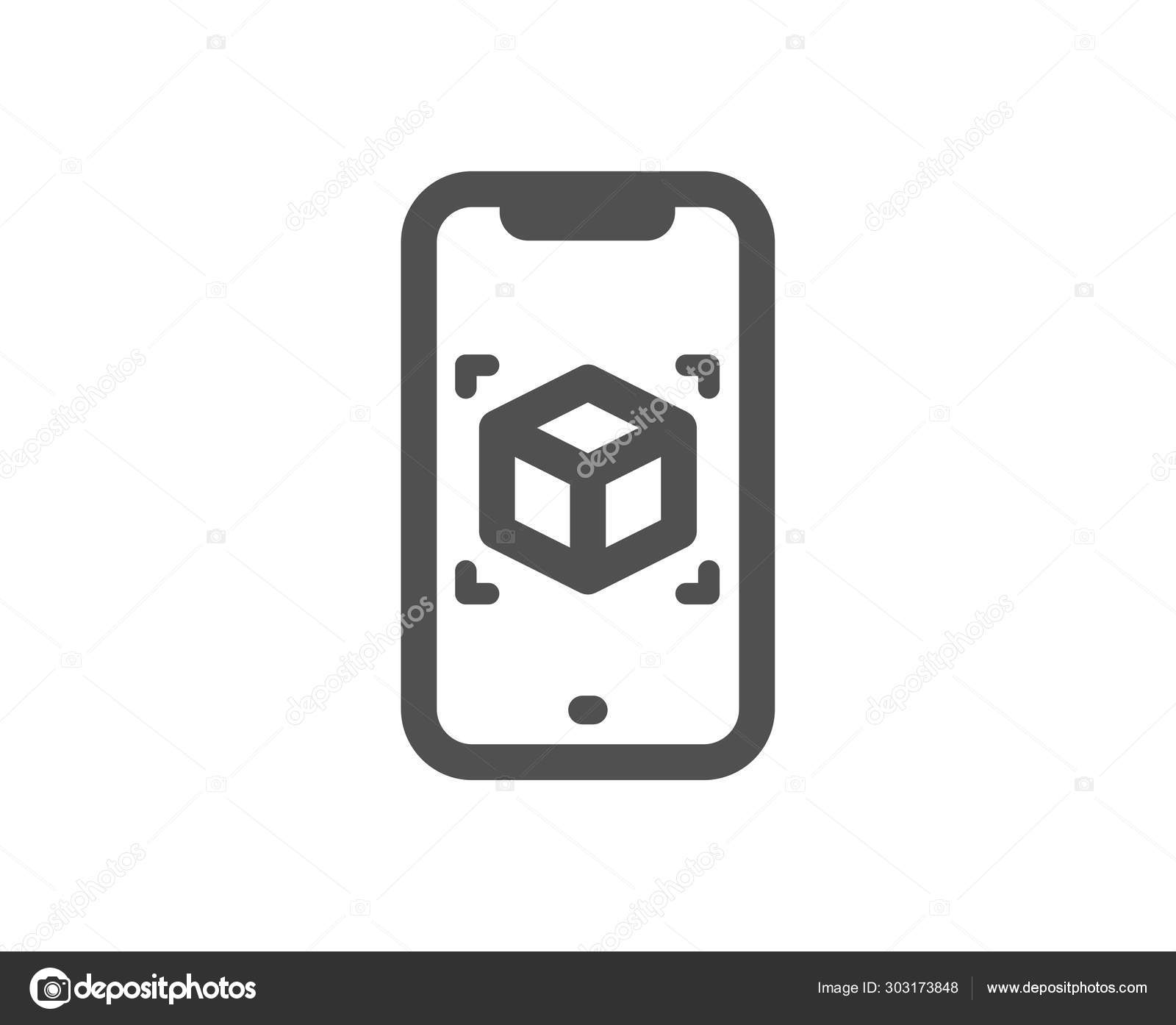 Augmented reality phone icon. VR simulation sign. 3d cube. Vector Stock ... Augmented reality phone icon. VR simulation sign. 3d cube. Vector Stock ...