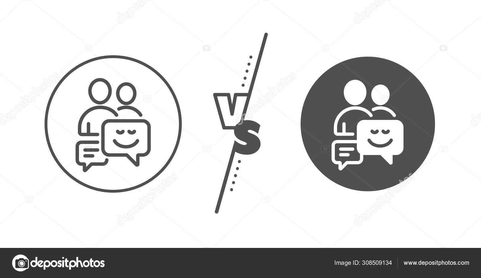 Human Communication Symbol Concept Group Men Line Icon Teamwork Sign ...