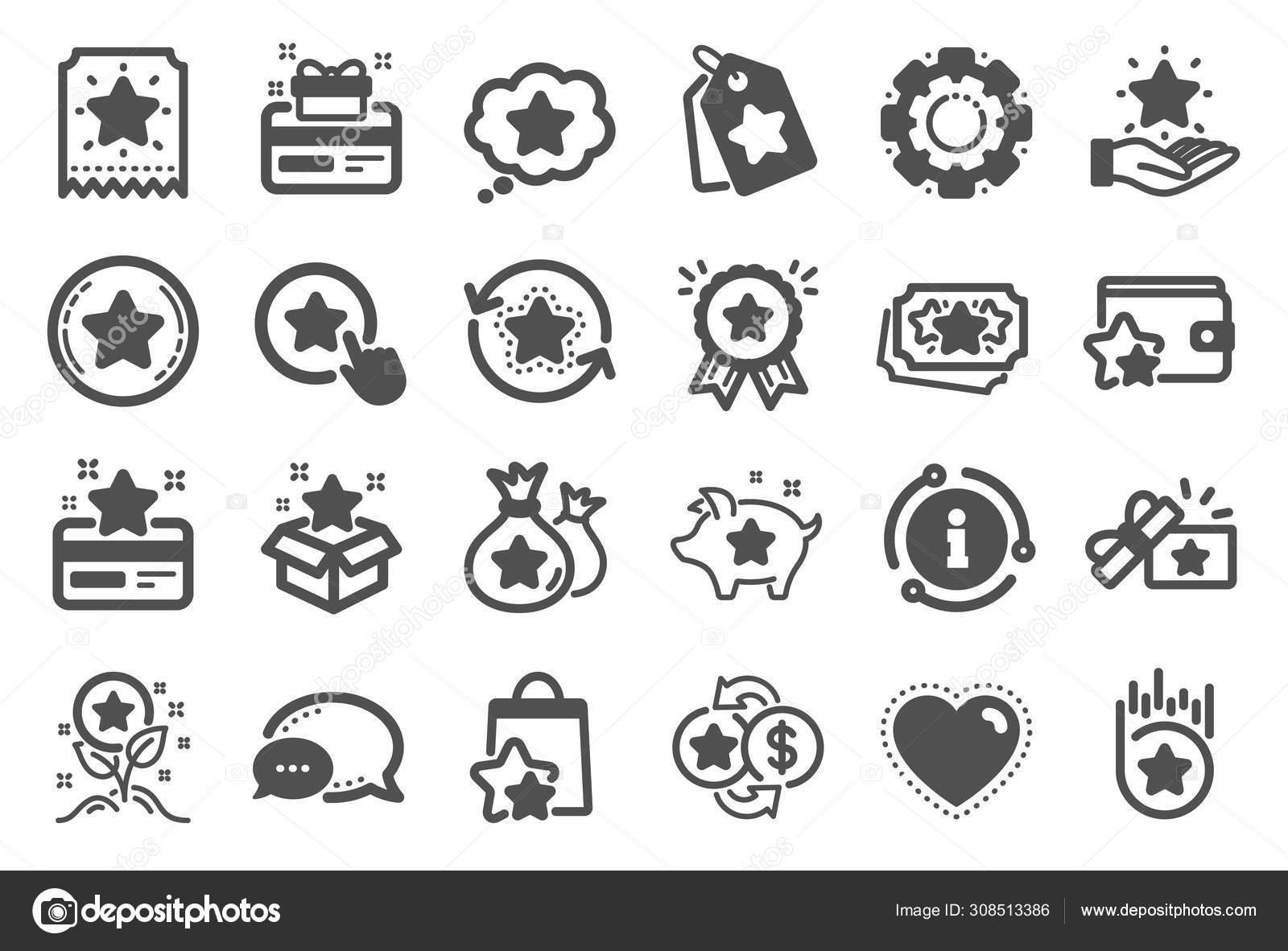 Loyalty Program Icons Bonus Card Redeem Gift Discount Coupon Signs ...