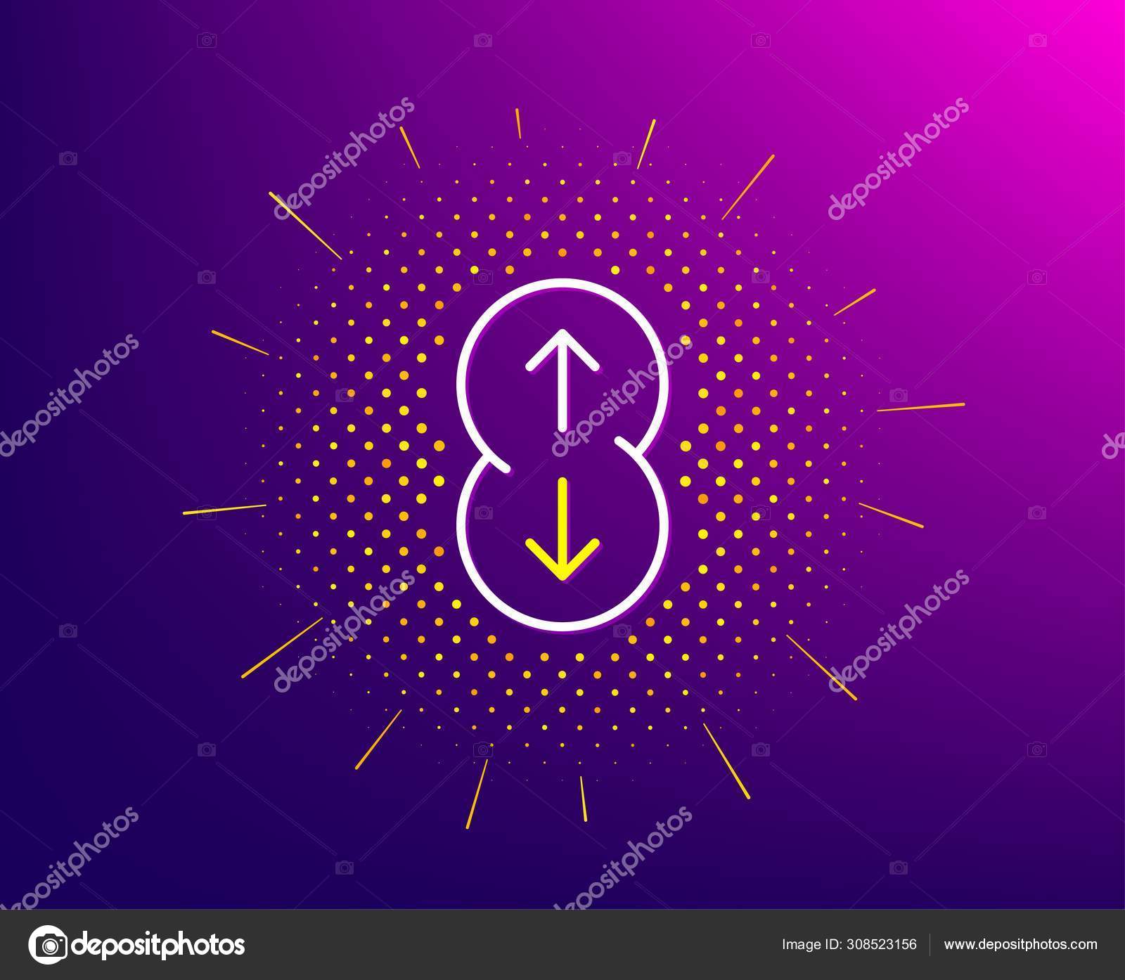 Scroll Button Line Icon Halftone Pattern Scrolling Screen Sign Swipe ...