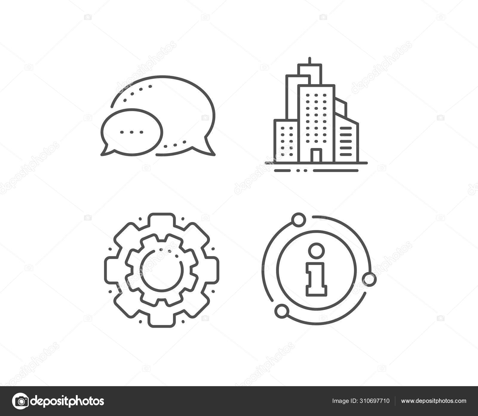 Skyscraper buildings line icon. City architecture sign. Town. Vector ...