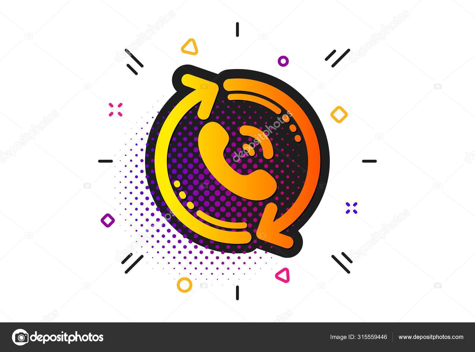 Icono del servicio de call center. Recall señal de apoyo. Vector Vector ...