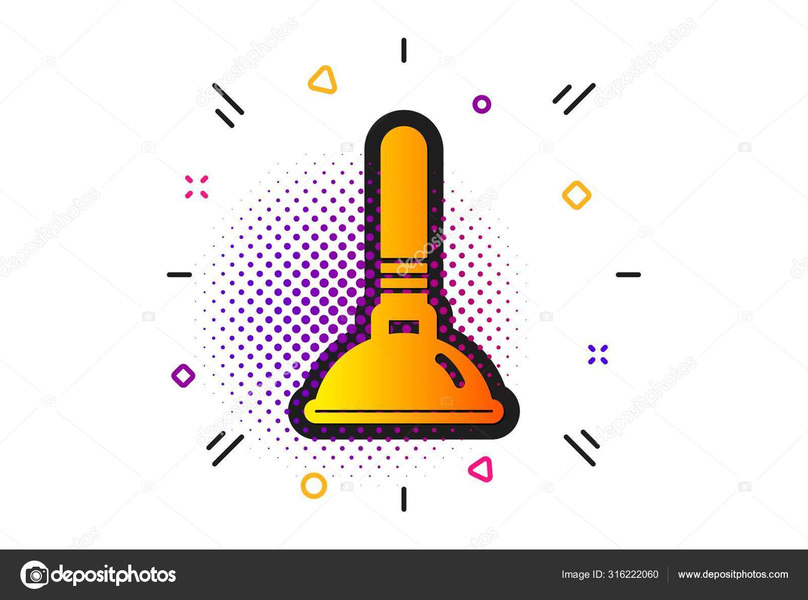 Cleaning plunger icon. Clogged pipes cleaner. Vector Stock Vector by ...