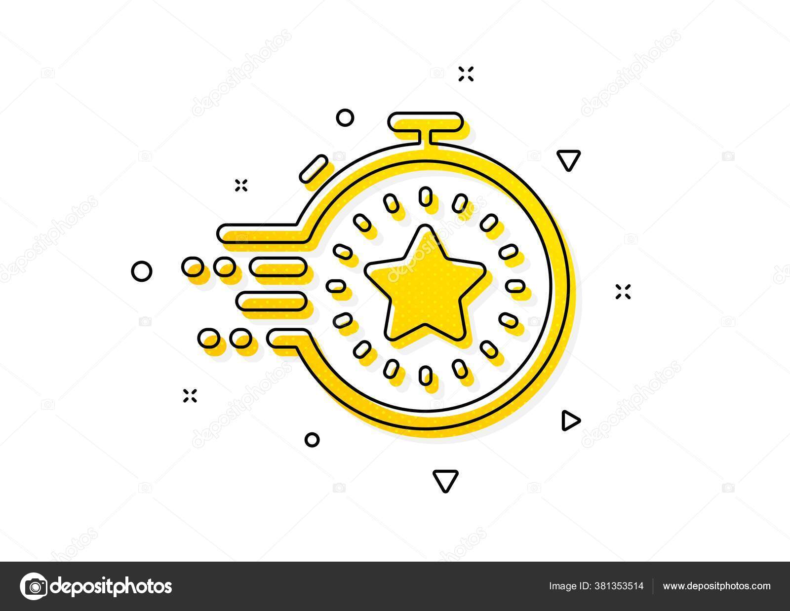 Time Management Sign Timer Icon Stopwatch Star Symbol Yellow Circles ...