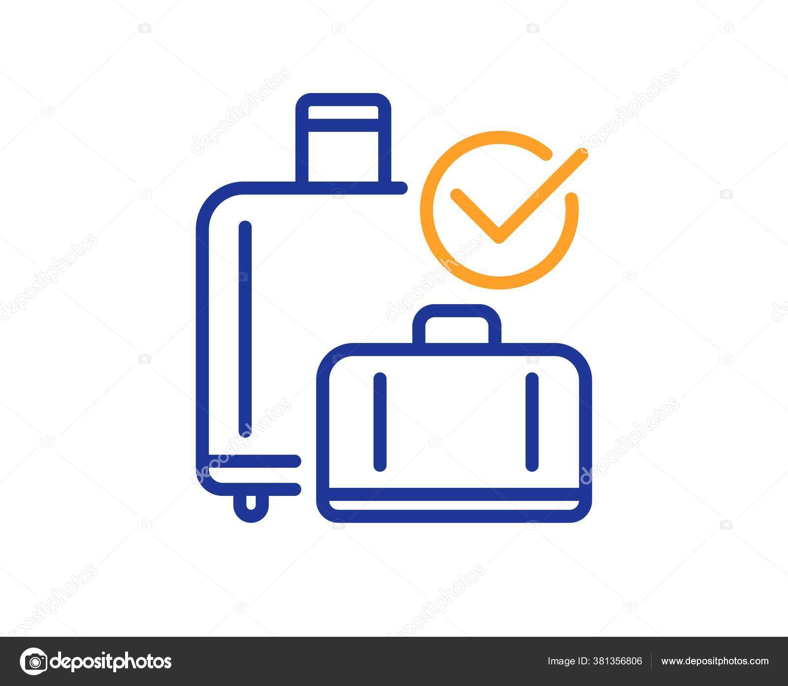 Airport Baggage Reclaim Line Icon Airplane Check Luggage Sign Flight ...