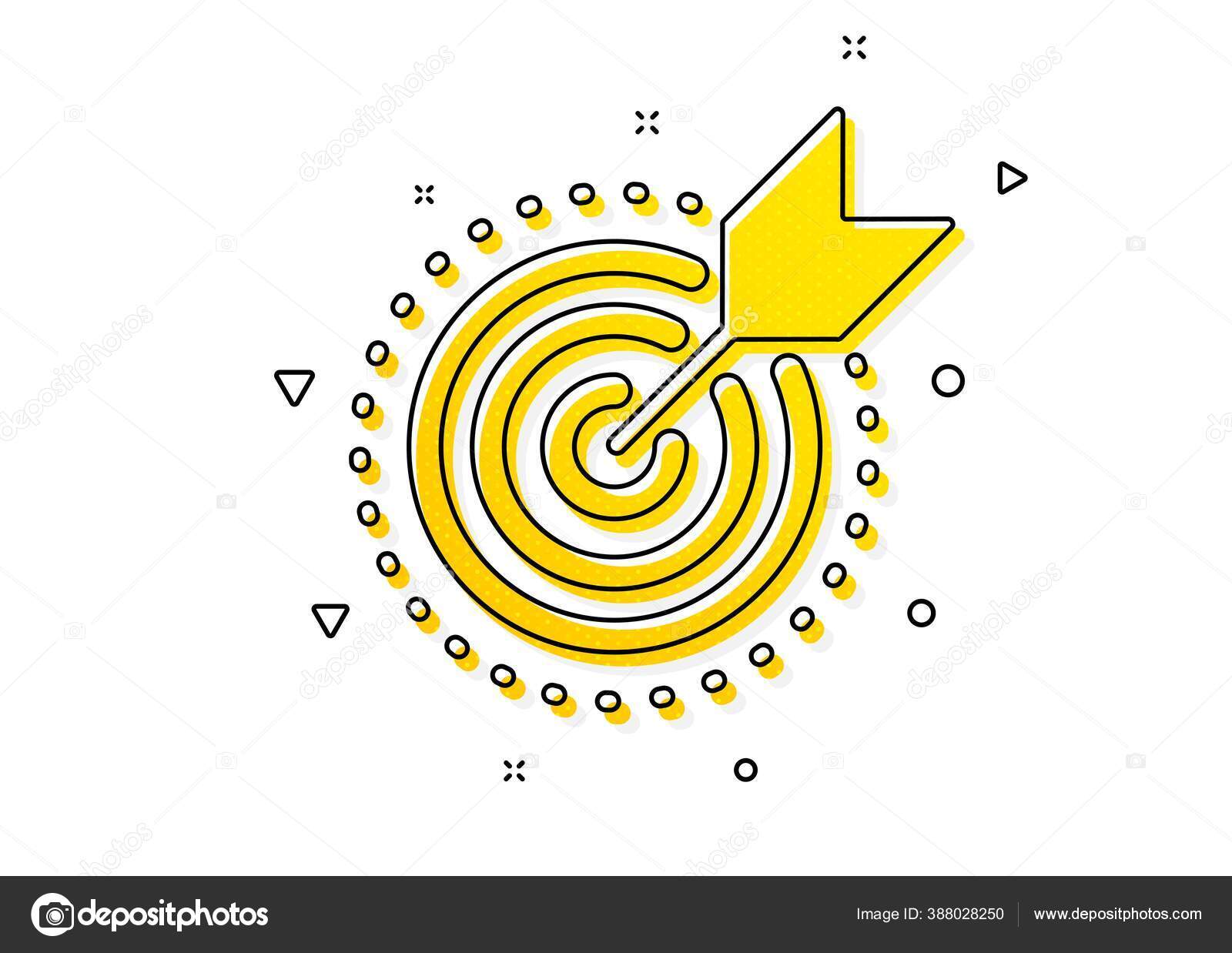Stratery Goal Sign Target Purpose Icon Core Value Symbol Yellow Stock ...