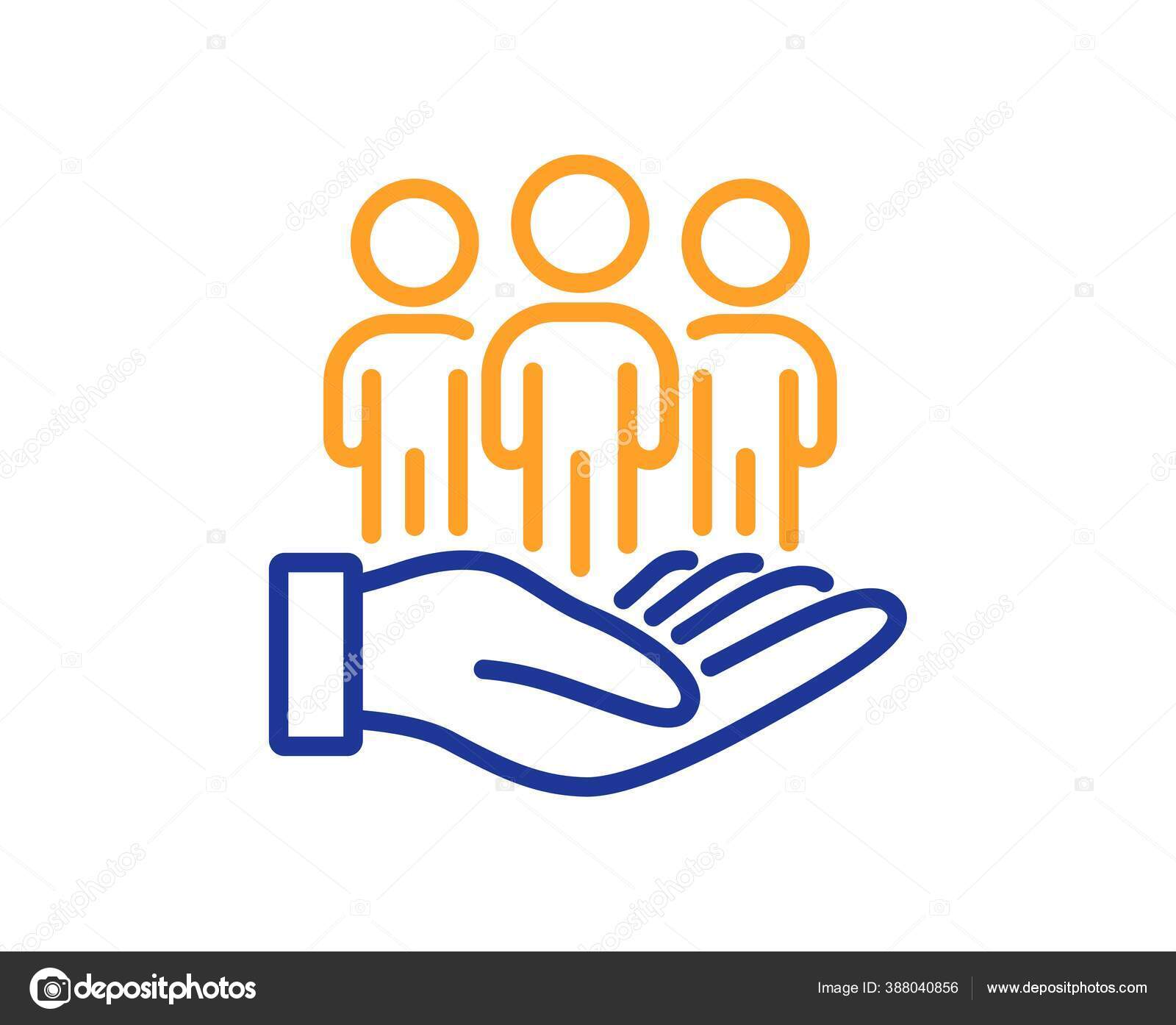 Best Buyers Line Icon Customers Group Sign Care Clients Symbol Stock ...