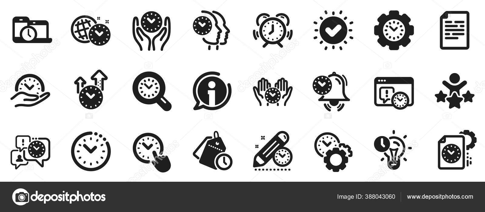 Alarm Clock Timer Plan Project Deadline Signs Time Management Icons ...