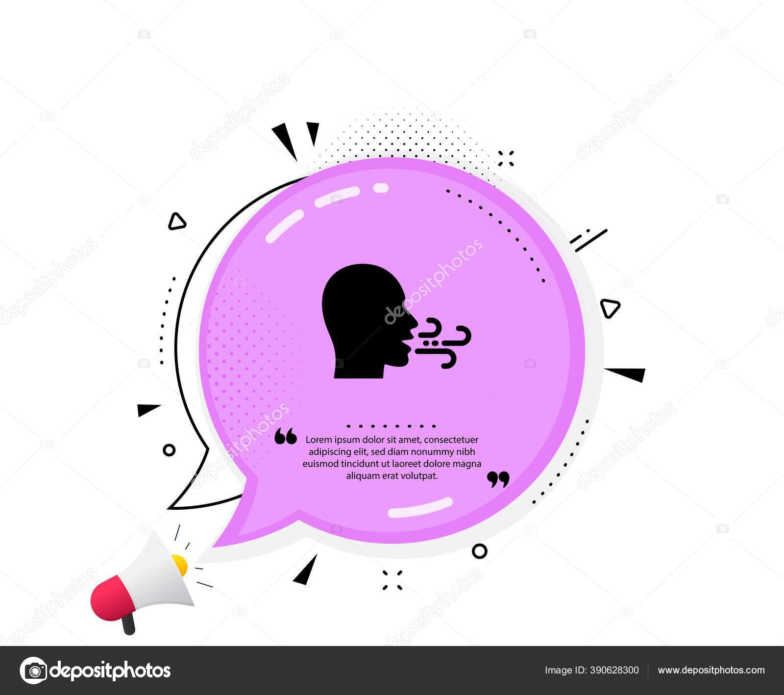 Breathing Icon Quote Speech Bubble Breath Difficulties Sign Respiration ...