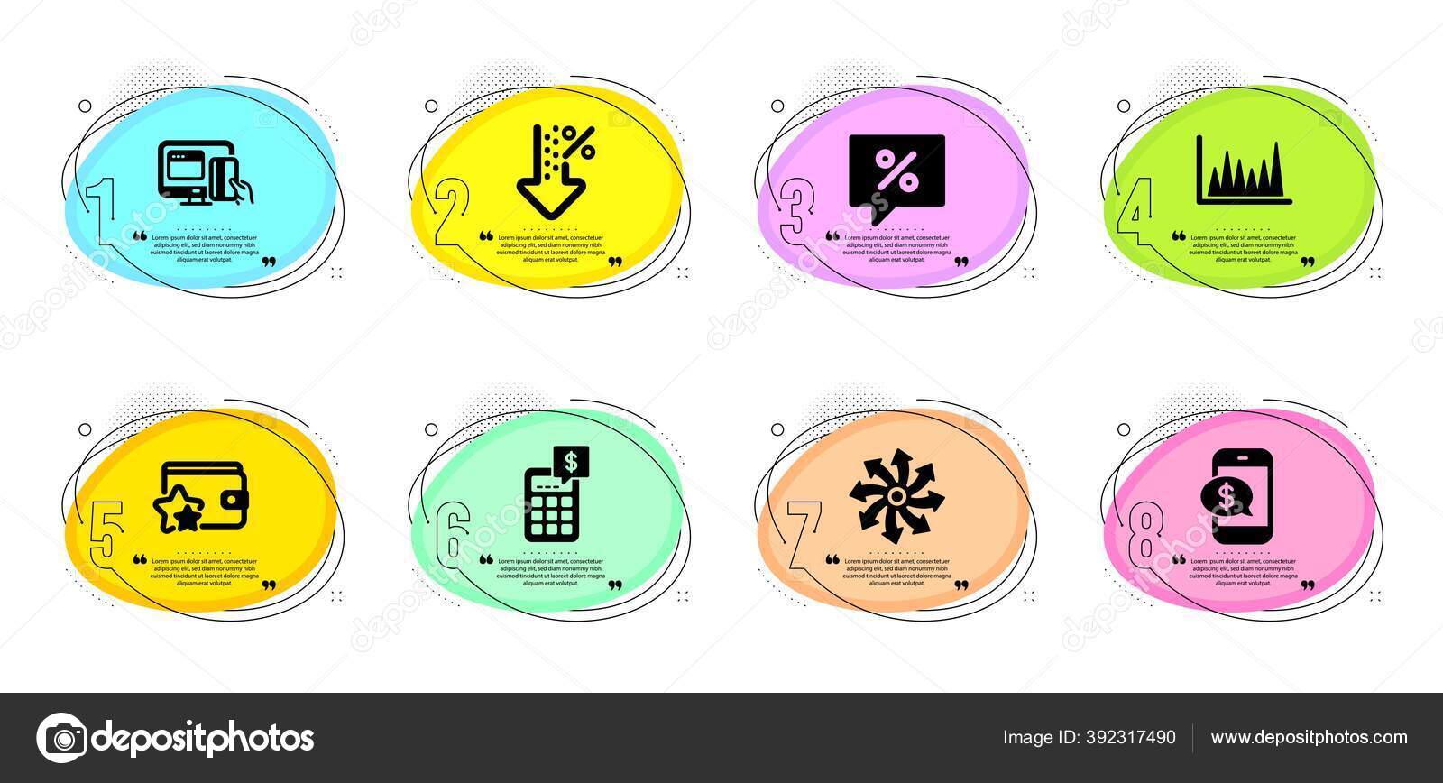 Low Percent Online Payment Line Graph Signs Timeline Infographic Phone ...
