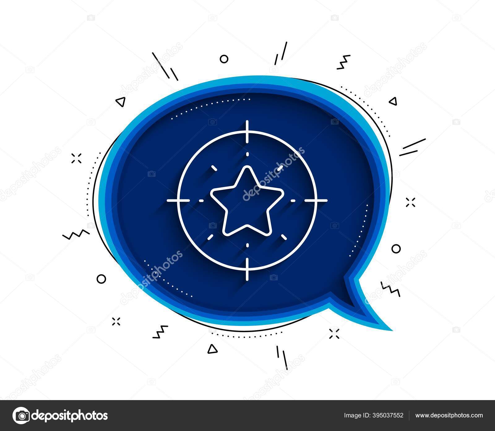 Star Target Line Icon Chat Bubble Shadow Star Rating Sign Stock Vector ...
