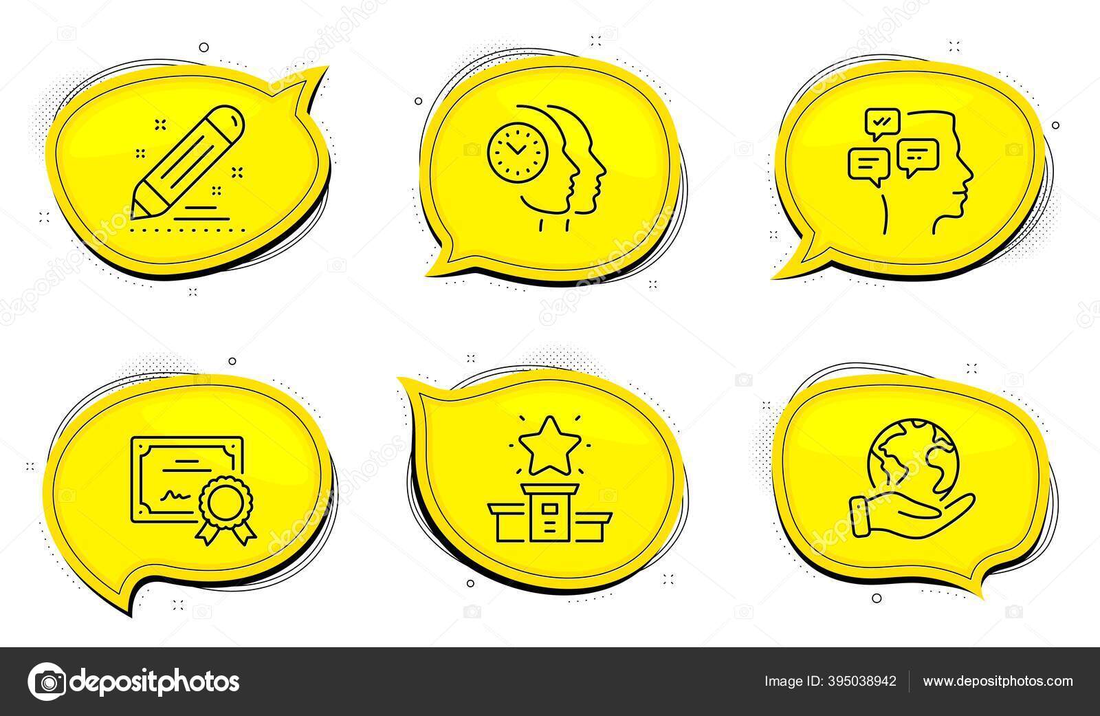 Winner Podium Sign Diploma Certificate Planet Chat Bubbles Brand ...