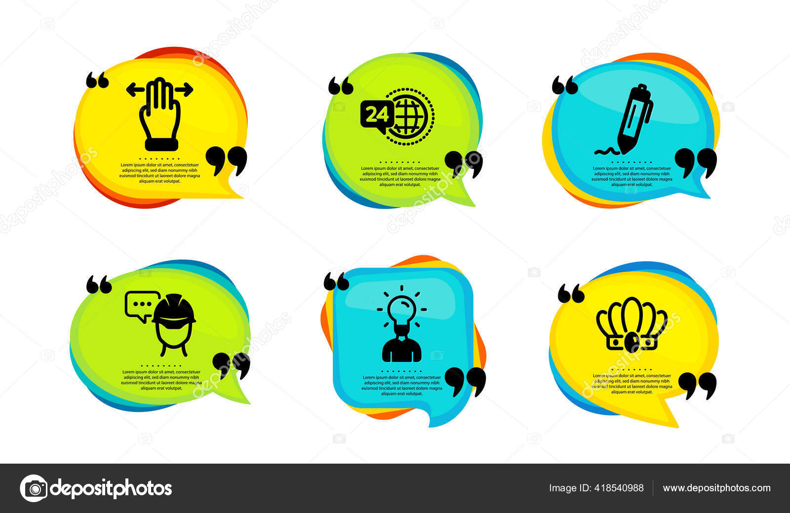 Signature Multitasking Gesture 24H Service Icons Simple Set Speech ...