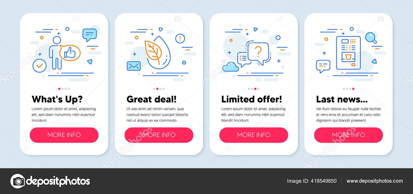 Set Technology Icons Organic Product Question Mark Symbols Mobile App ...