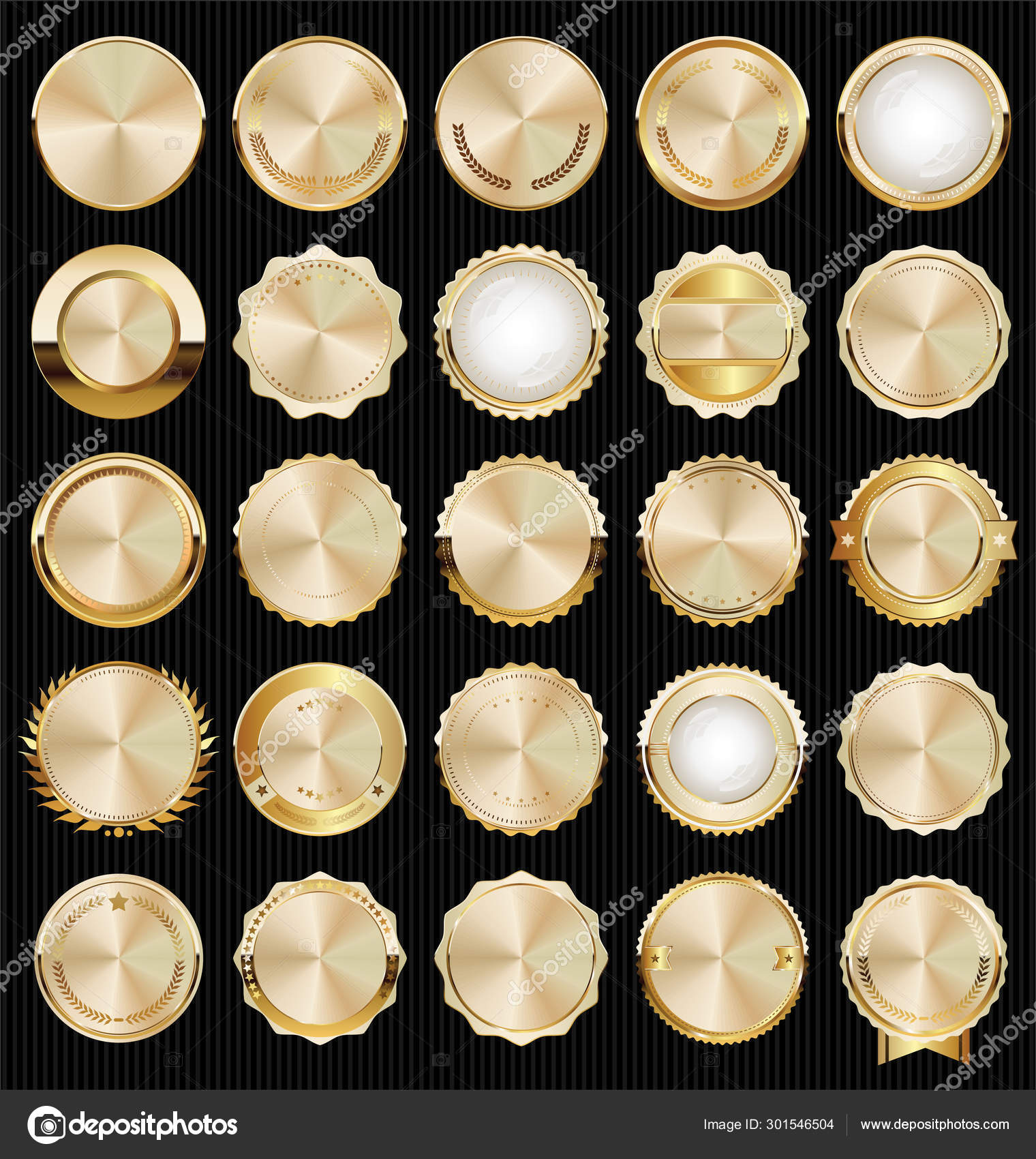 Placa Dorada Etiquetas Vector de stock por ©totallyout 301546504