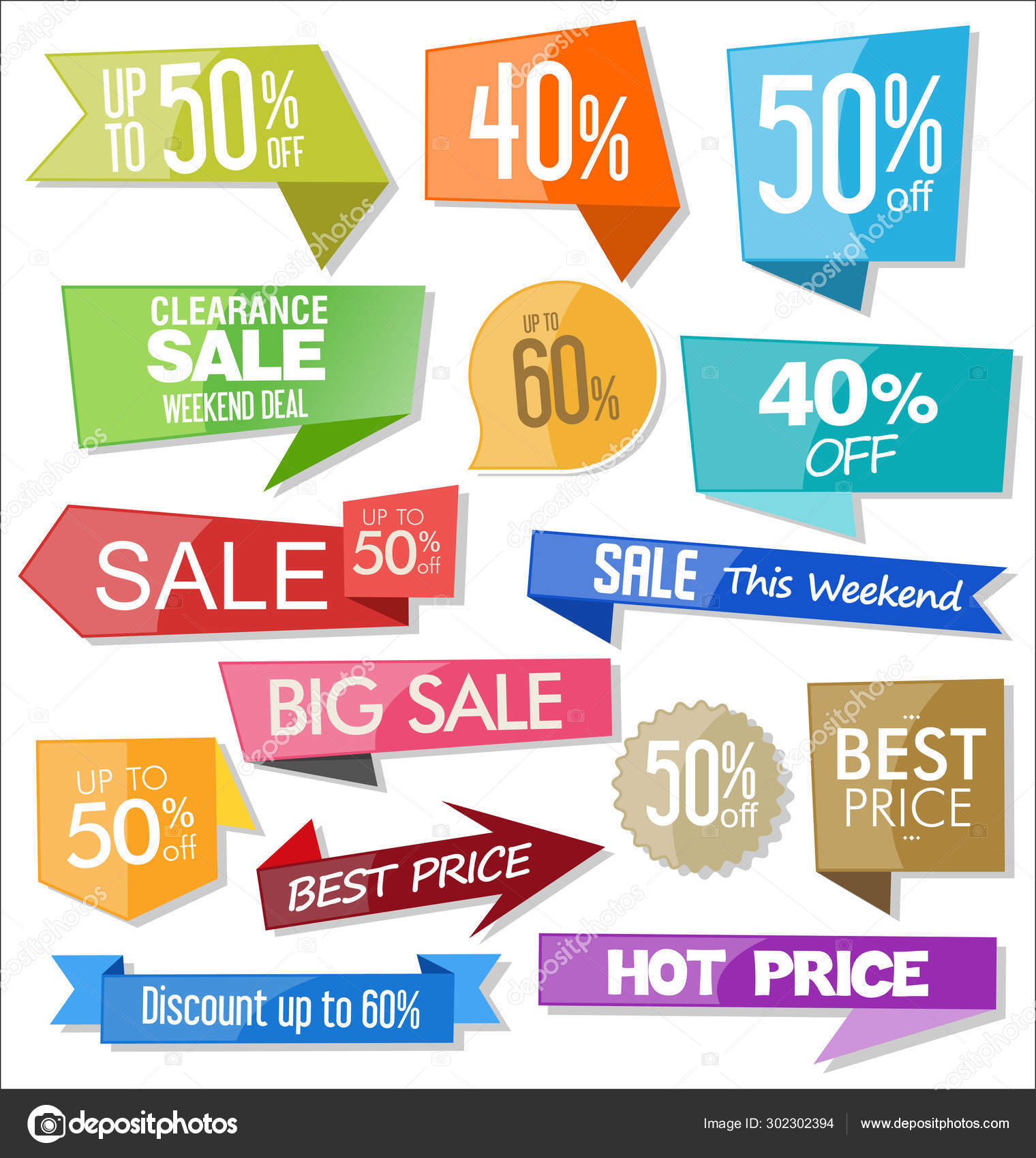 Sale Colorful Badges Stickers Design Illustration Stock Vector Image by ...