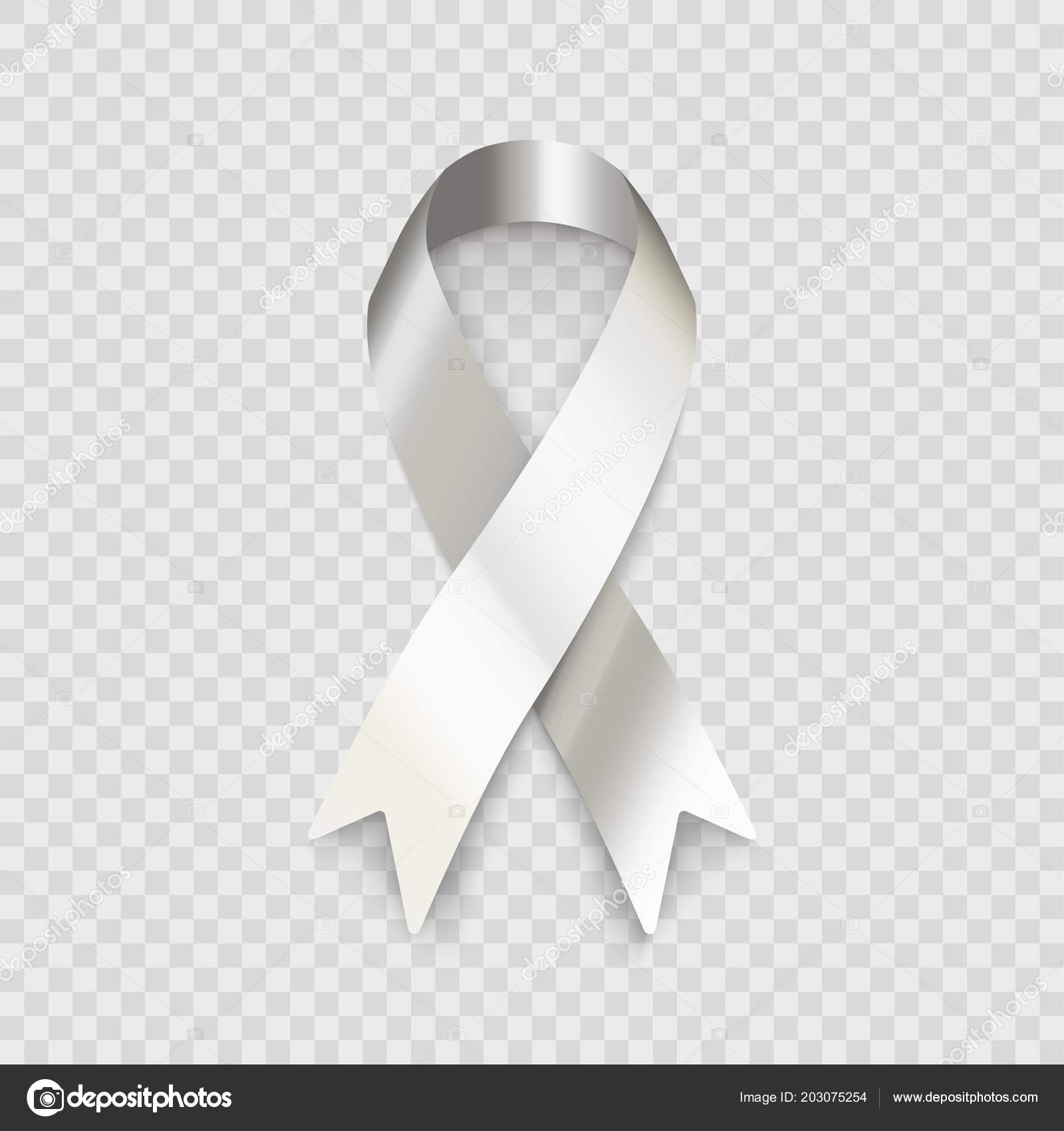 White Awareness Ribbon No Background